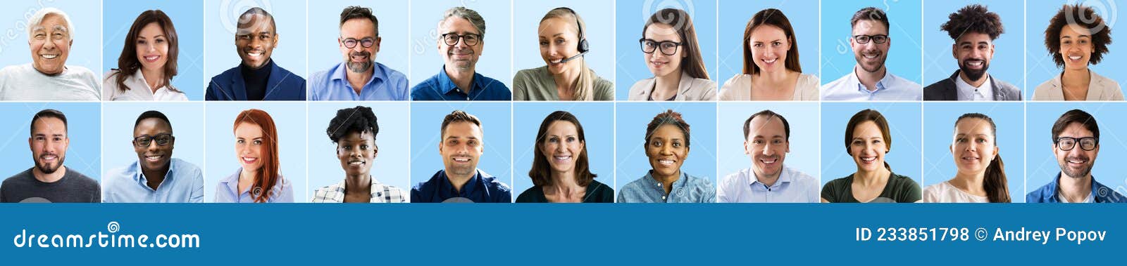 Diverse Social Group Face Collage Stock Photo - Image of looking ...