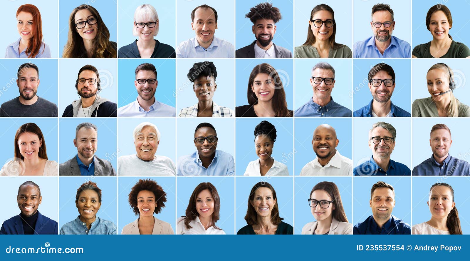 Diverse Social Group Face Collage Stock Photo - Image of face ...