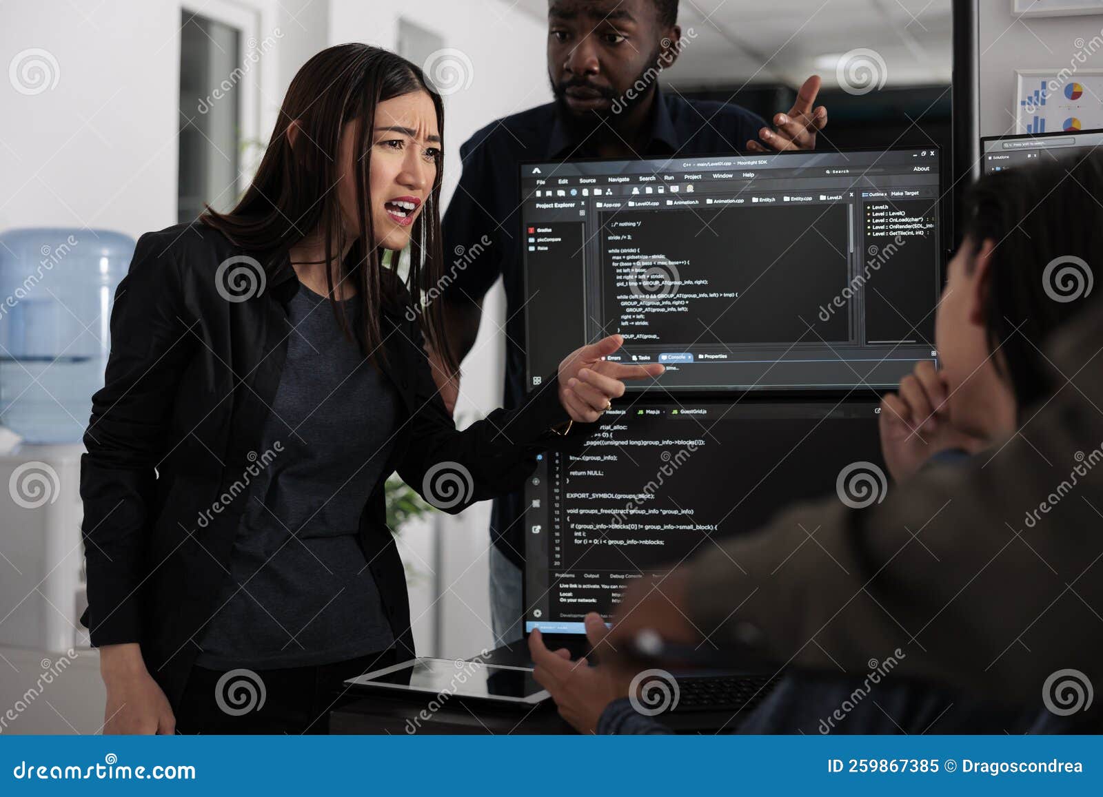 Diverse Software Developers Analyzing Html Code And Database Editorial Image Image Of Script