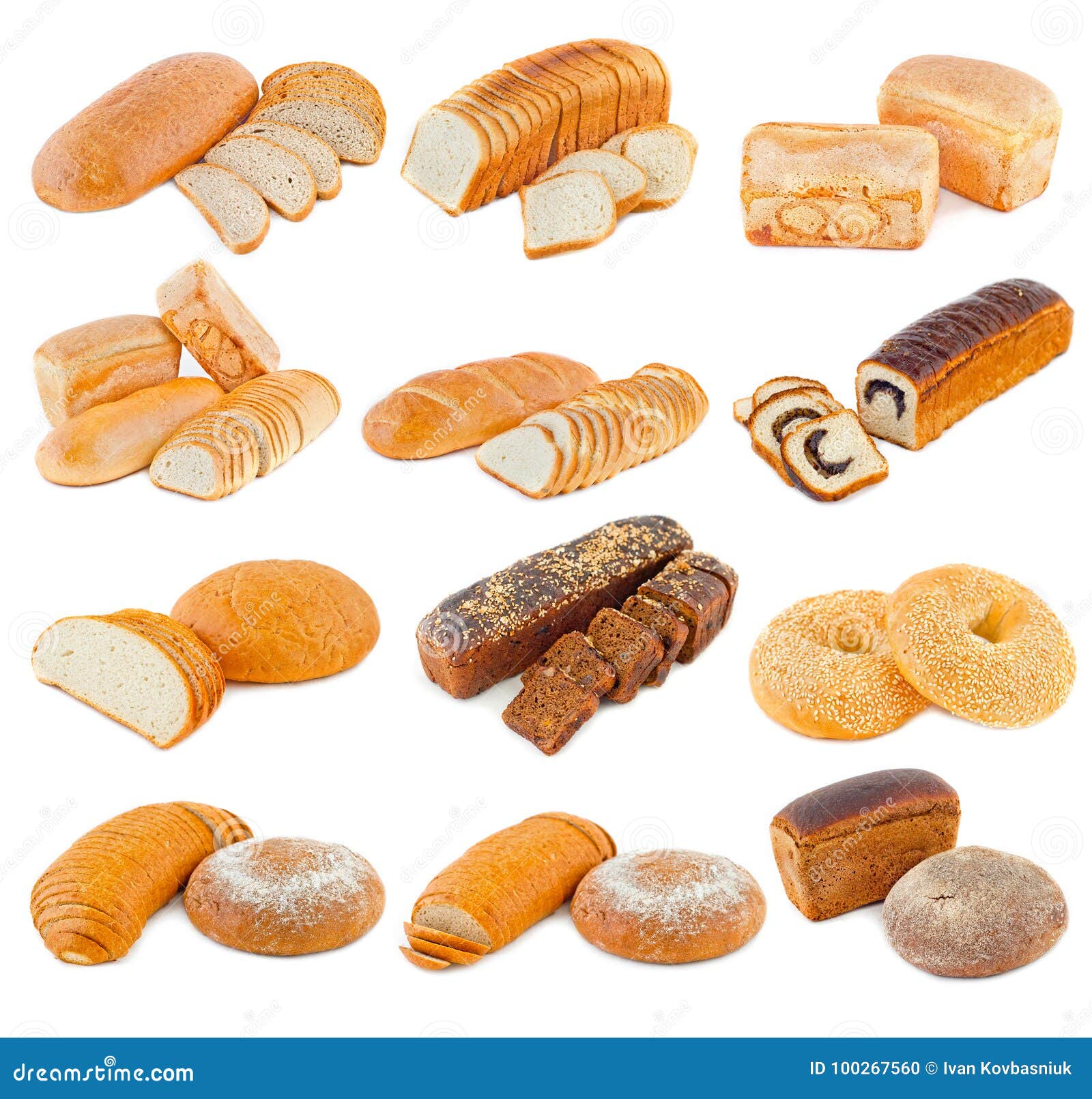 Diverse Soorten Brood Op Een Witte Achtergrond Stock Foto - Image of ...
