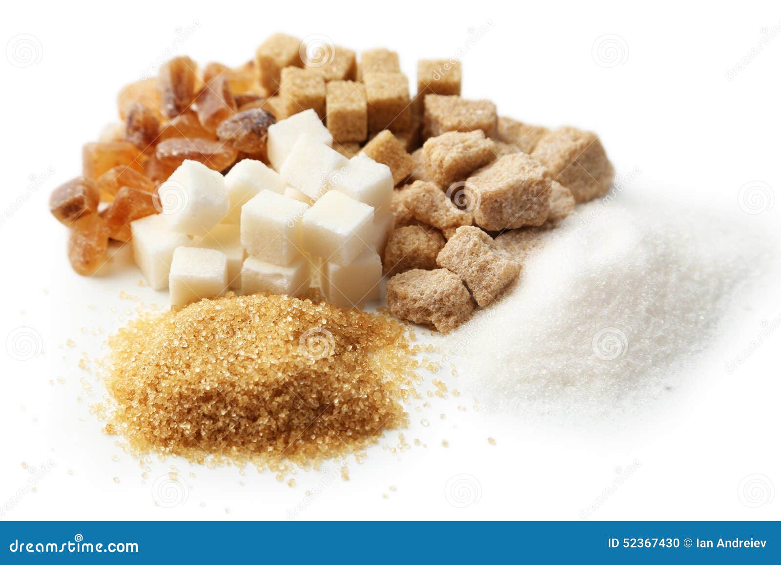Diverse soorten suiker stock foto. Image of bruin, achtergrond - 52367430