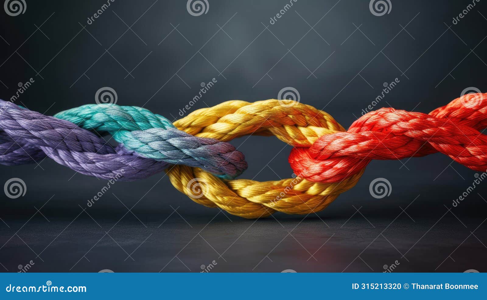 Diverse Strengths Connect in Teamwork, Symbolized by a Team Rope. Ai ...