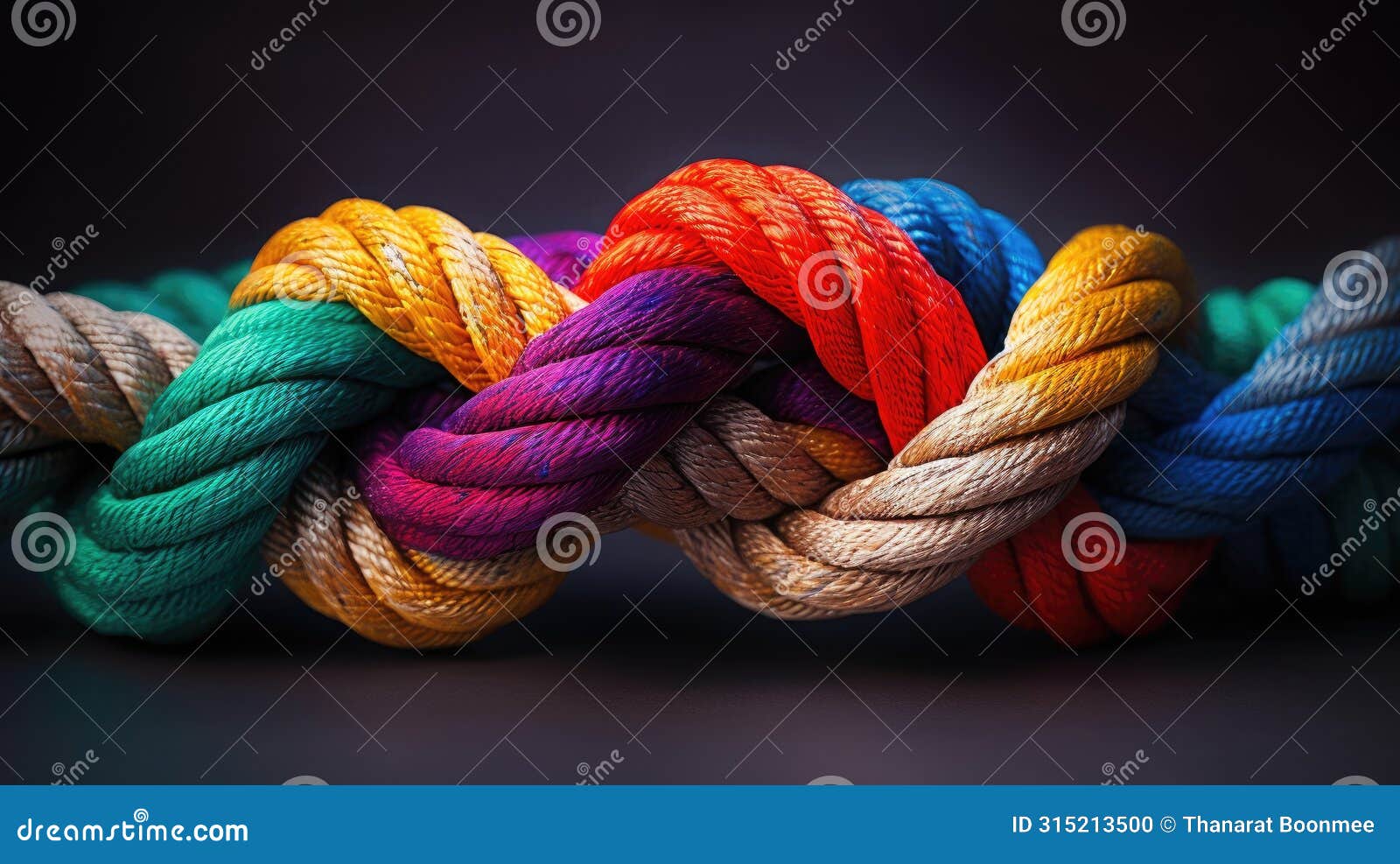 Diverse Strengths Connect in Teamwork, Symbolized by a Team Rope. Ai ...