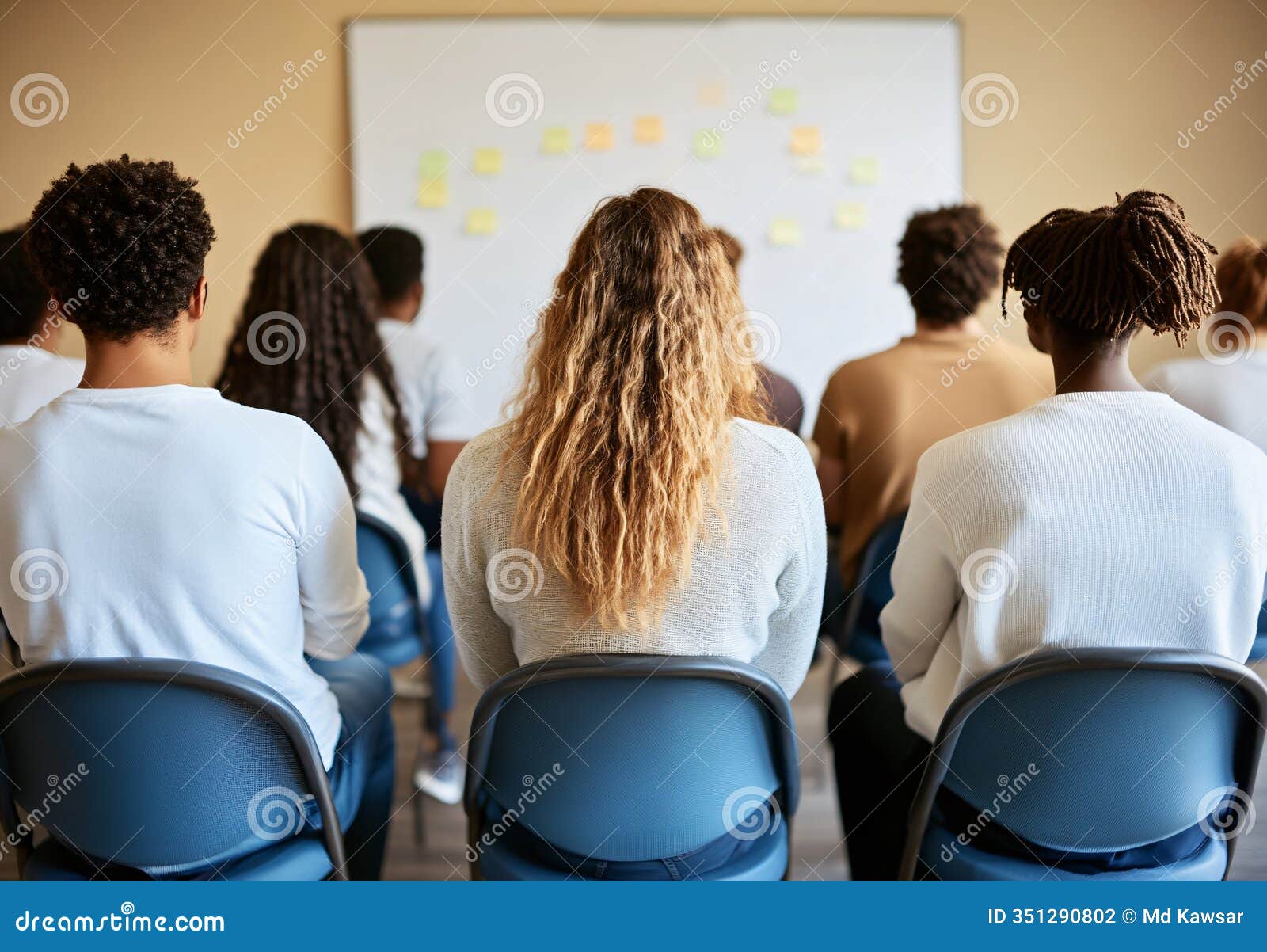 Diverse Students Audience Back View in Classroom High Quality Image ...