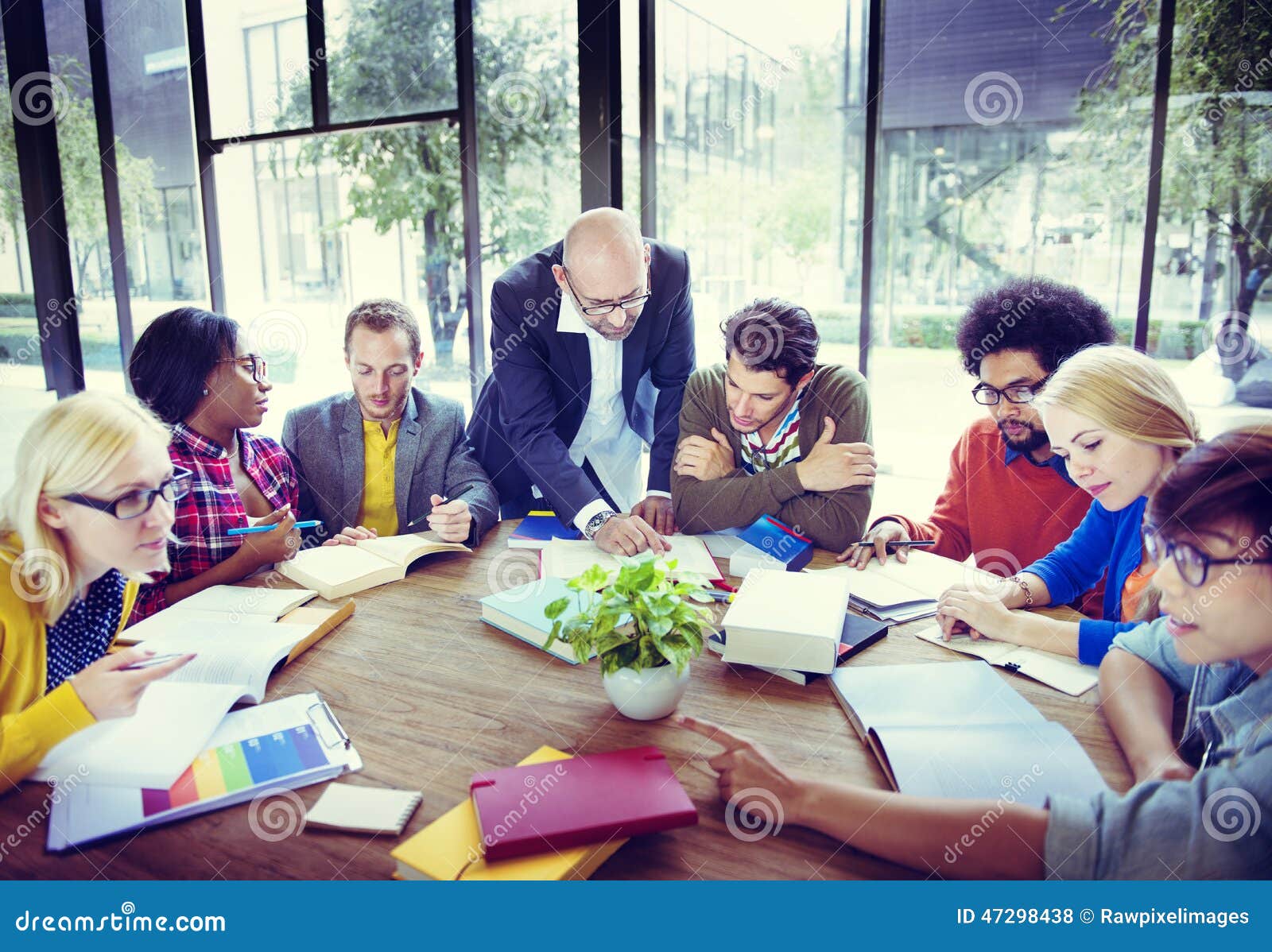 Diverse Students Studying Brainstorming Discussion Concept Stock Photo ...