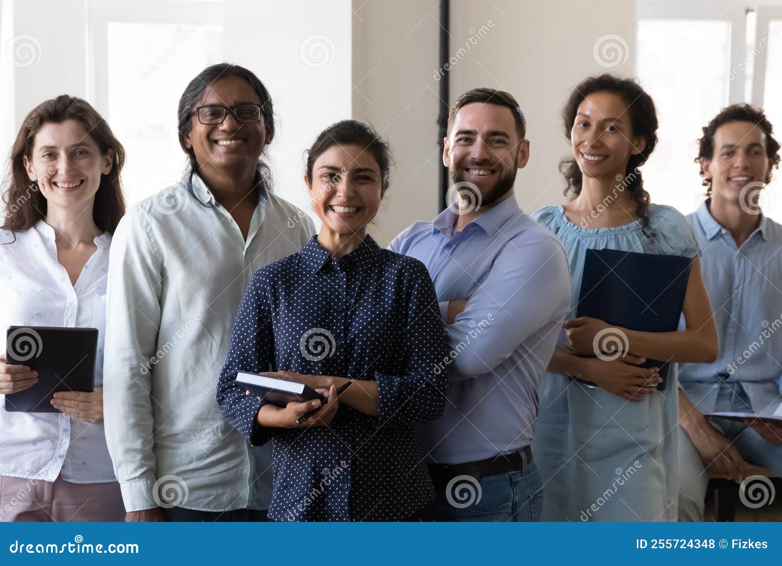 Diverse Successful Team of Happy Office Workers of Different Races ...