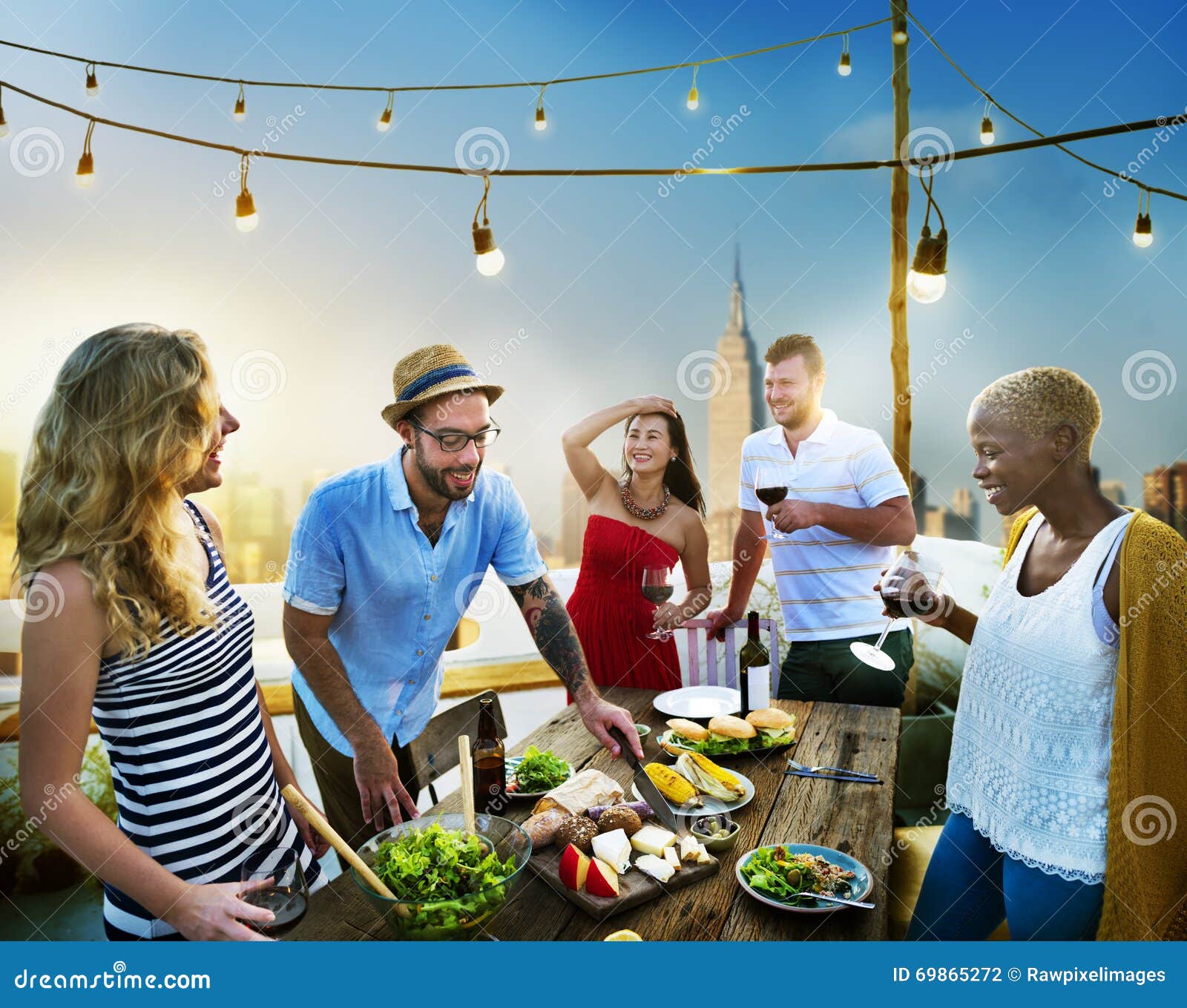 Diverse Summer Party RoofTop Fun Concept Stock Photo - Image of multi ...