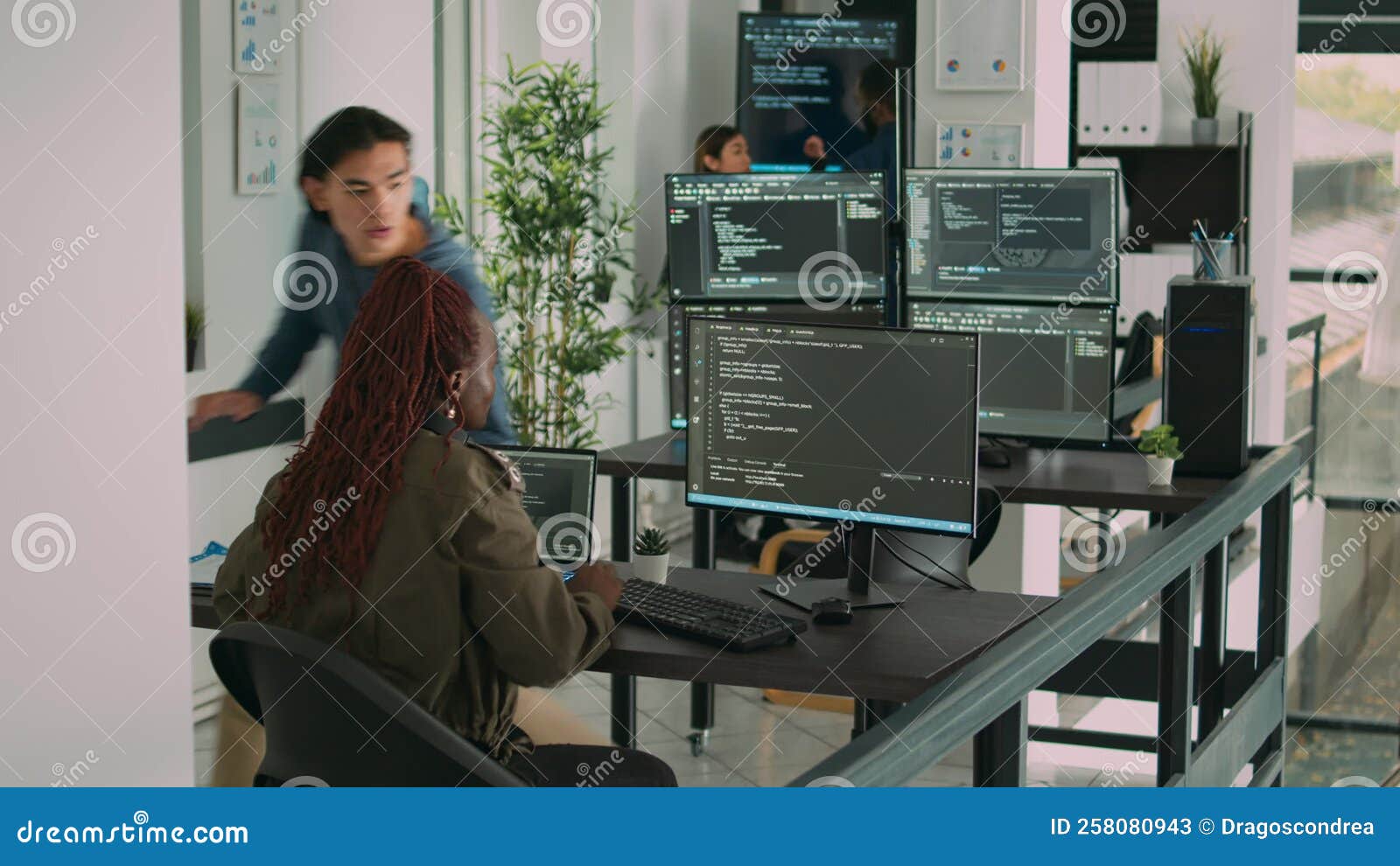 Diverse Team of Ai Cloud Programers Talking about Coding Script in Front of Computer Stock Video ...