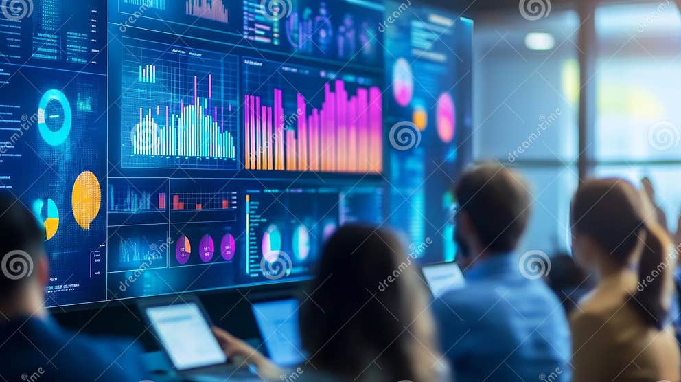 Diverse Team Analyzing Data Visualizations in Modern Office Setting ...