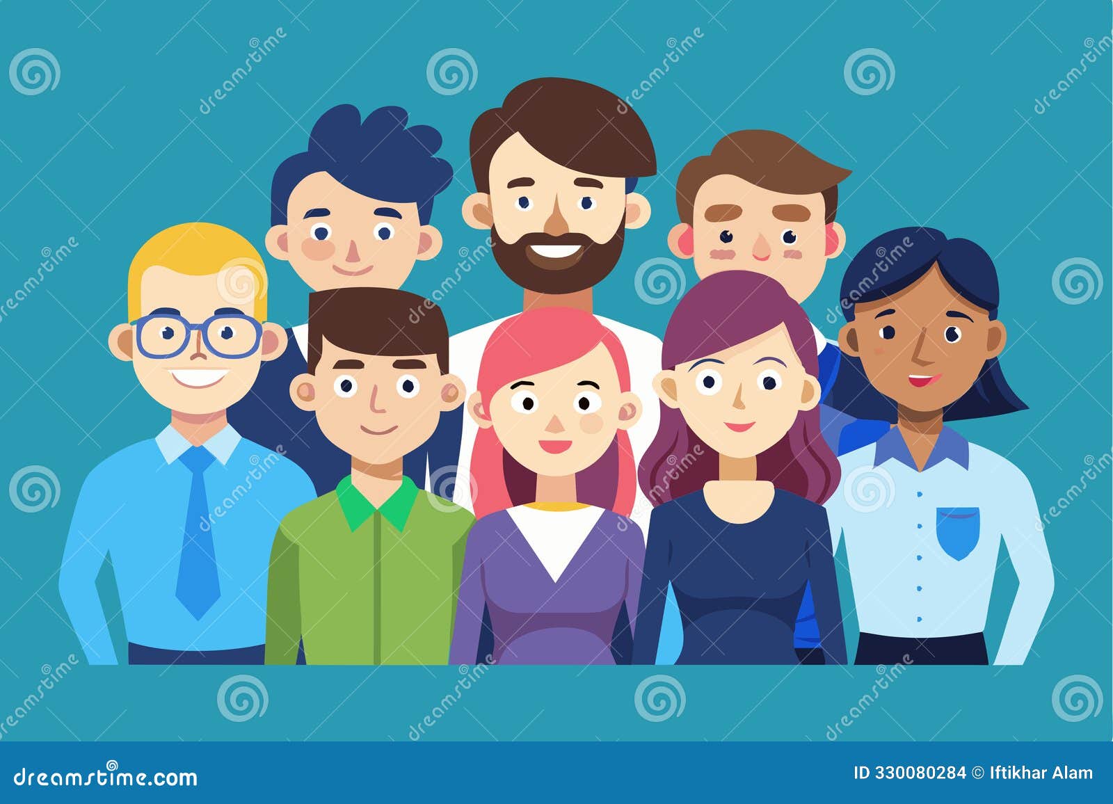 A Diverse Team of Colleagues Smiles while Standing Together, Showcasing ...