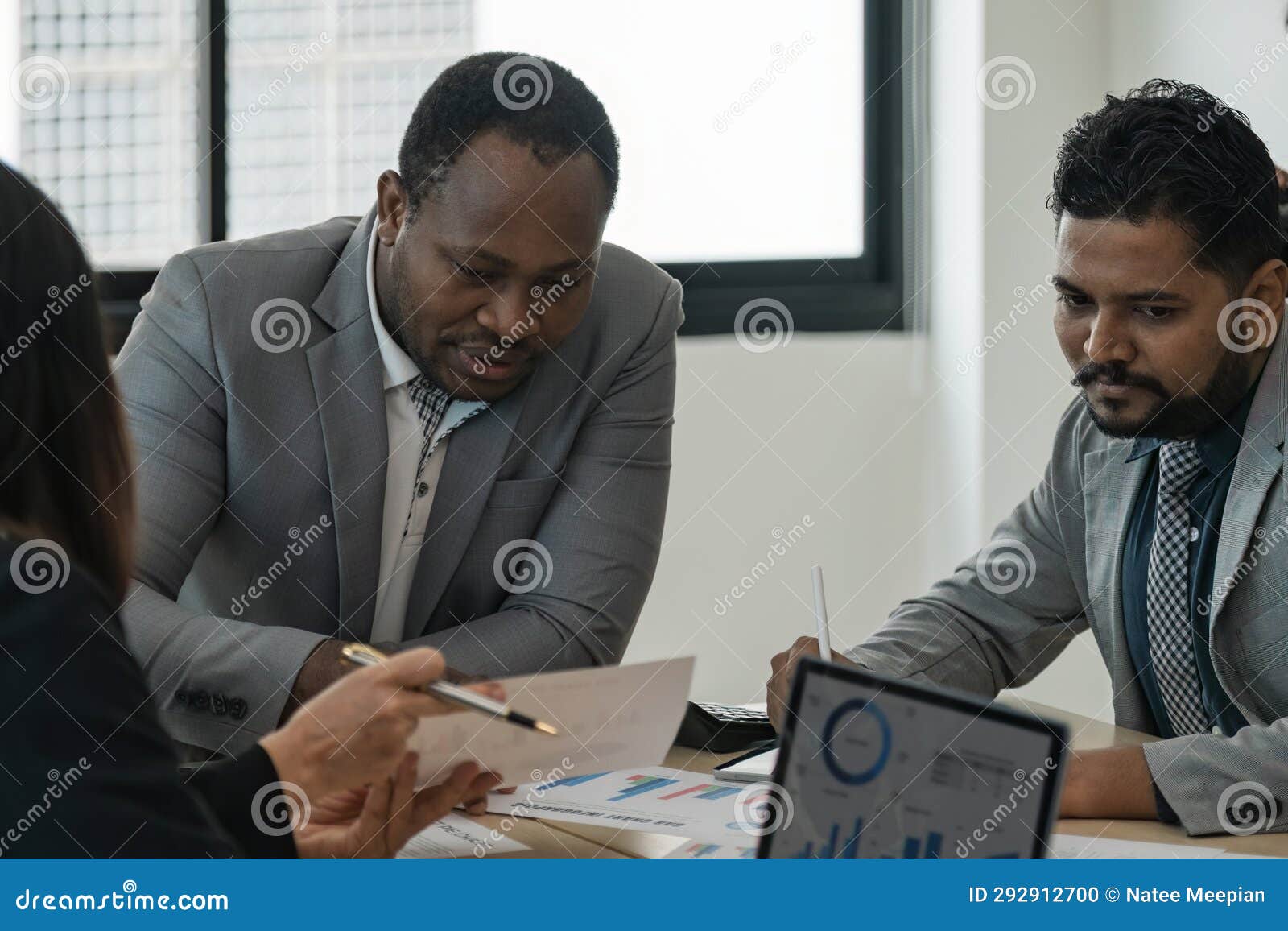 Diverse Team Different and Data with Sales Strategy at Office. Talk ...