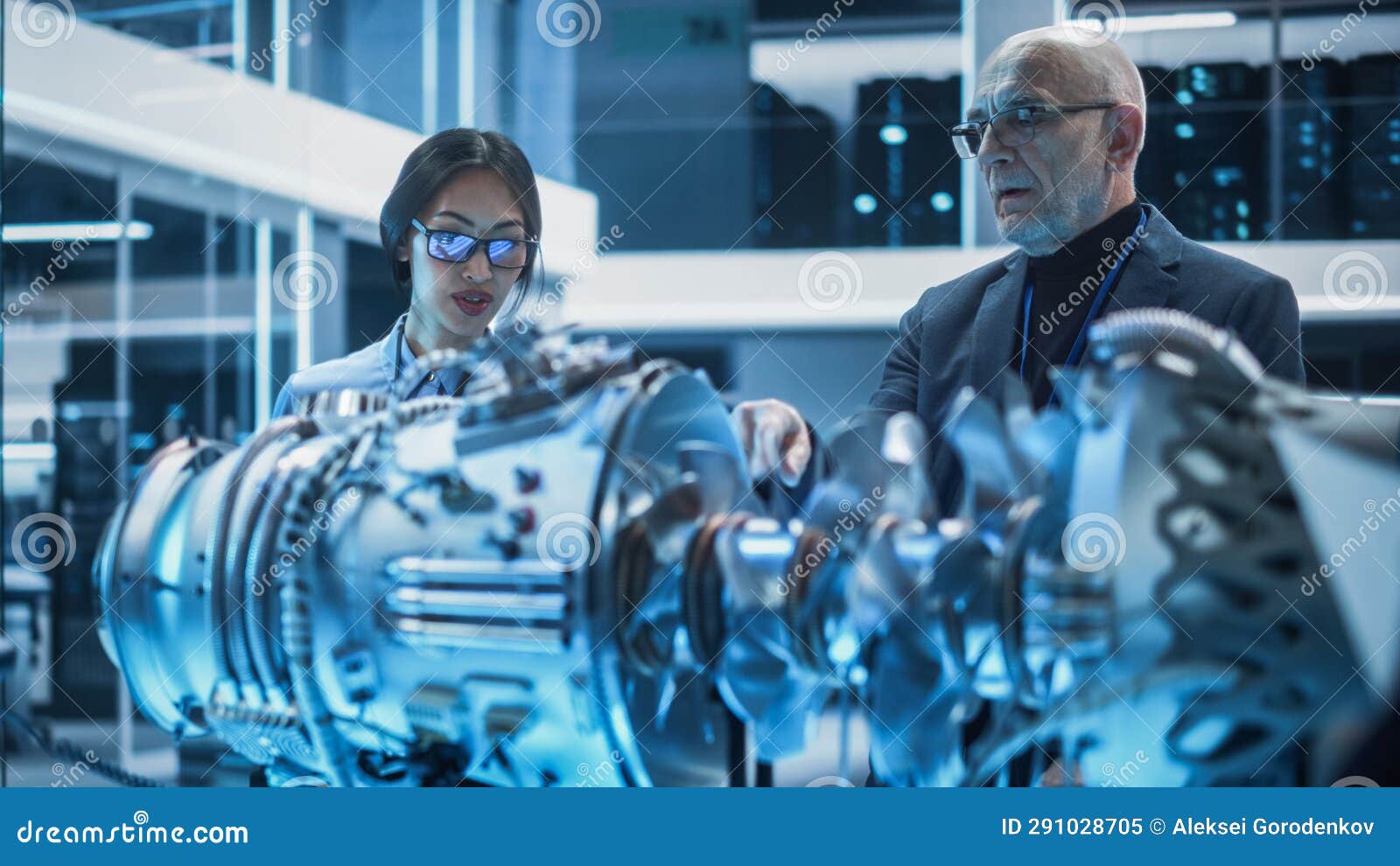 Diverse Team of Diverse Multicultural Engineers Use a Testing Device ...