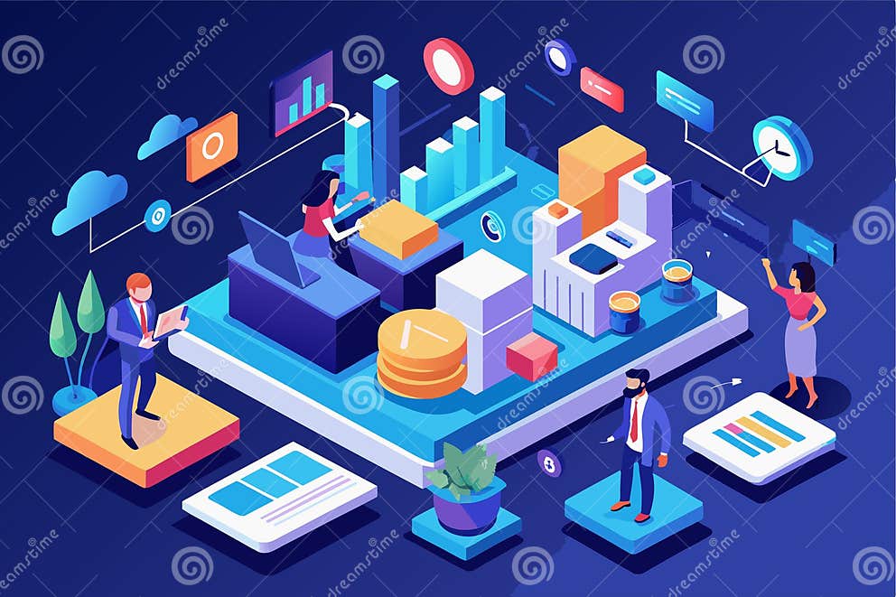 A Diverse Team Engages in Business Analytics, Utilizing Data ...