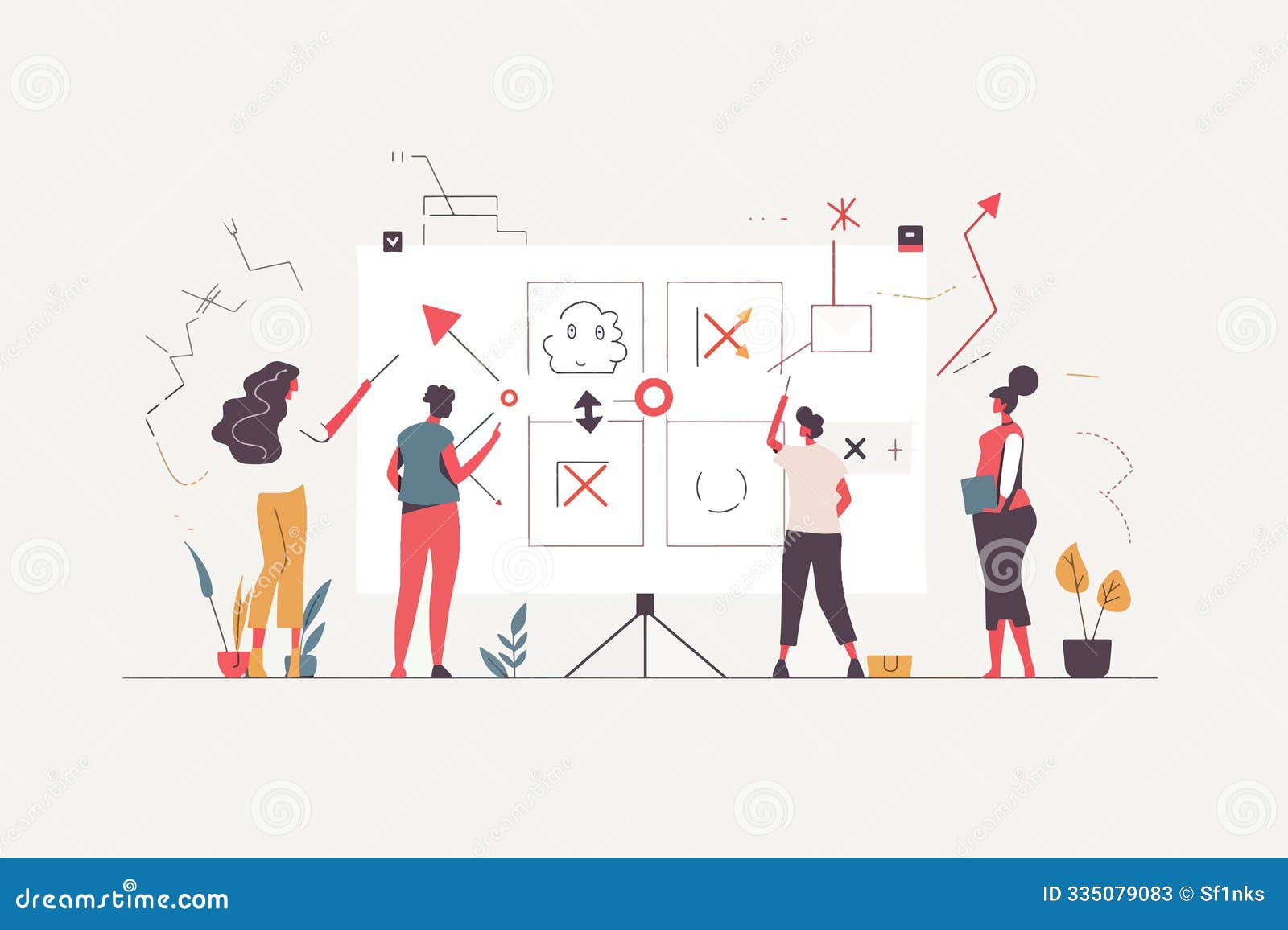 Diverse Team Engaging in a Creative Brainstorming Session, Using a ...