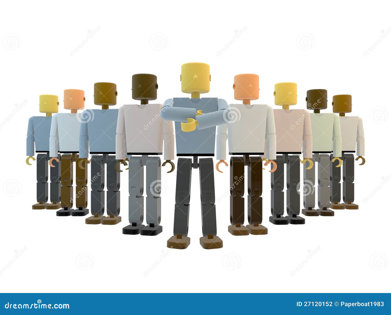 Diverse team with leader stock illustration. Illustration of diversity ...