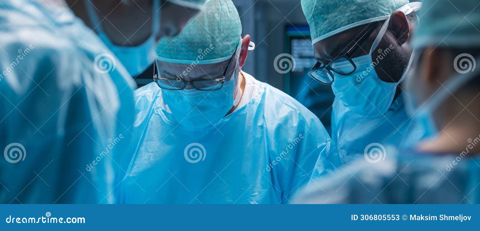 Team of Medical Doctors Performs Surgical Operation in Modern Operating ...
