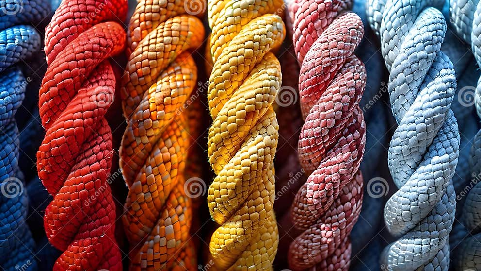Diverse Team Ropes Symbolize Strength Unity Communication and Support ...