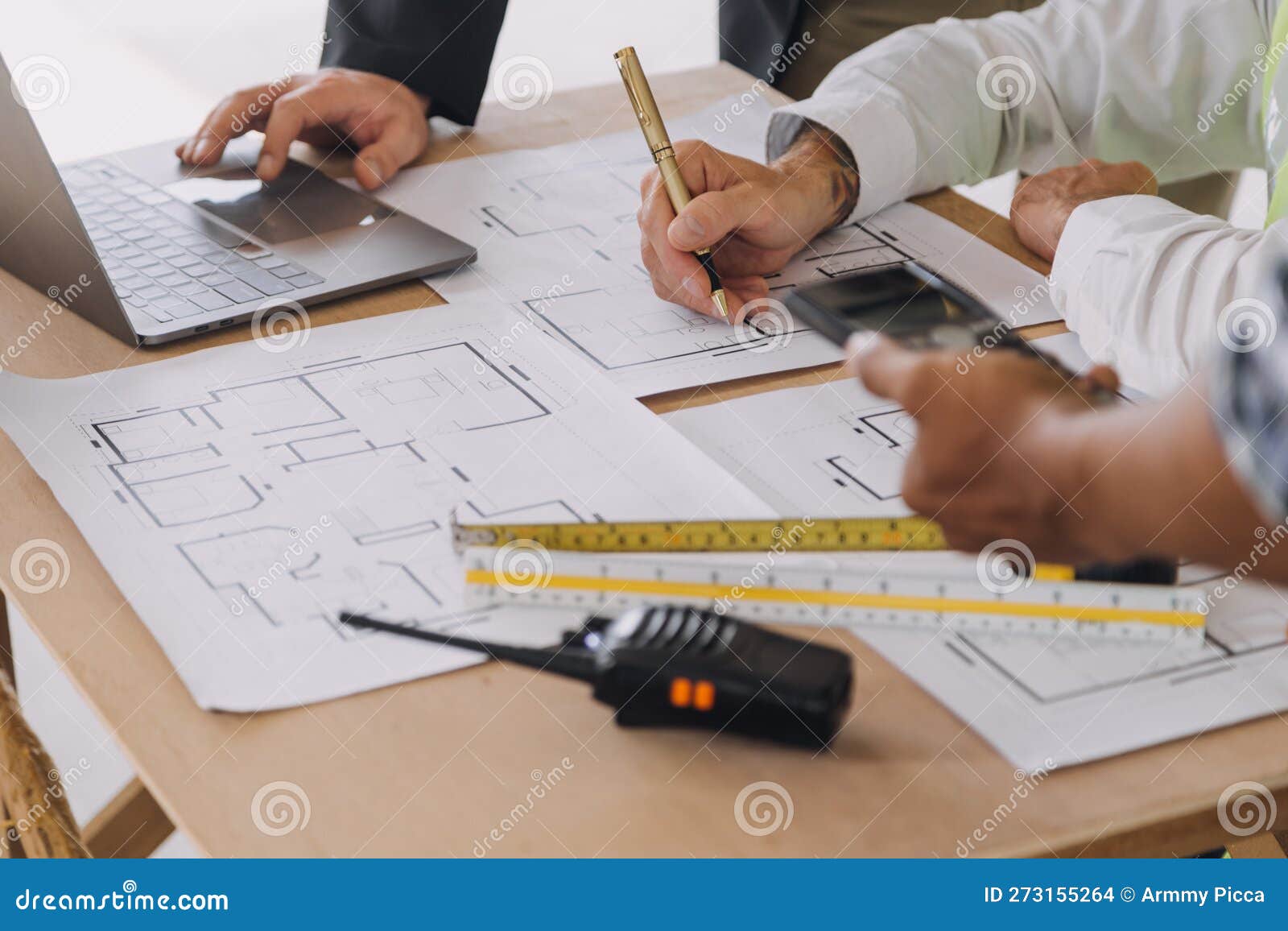 Diverse Team of Specialists Use Tablet Computer on Construction Site ...