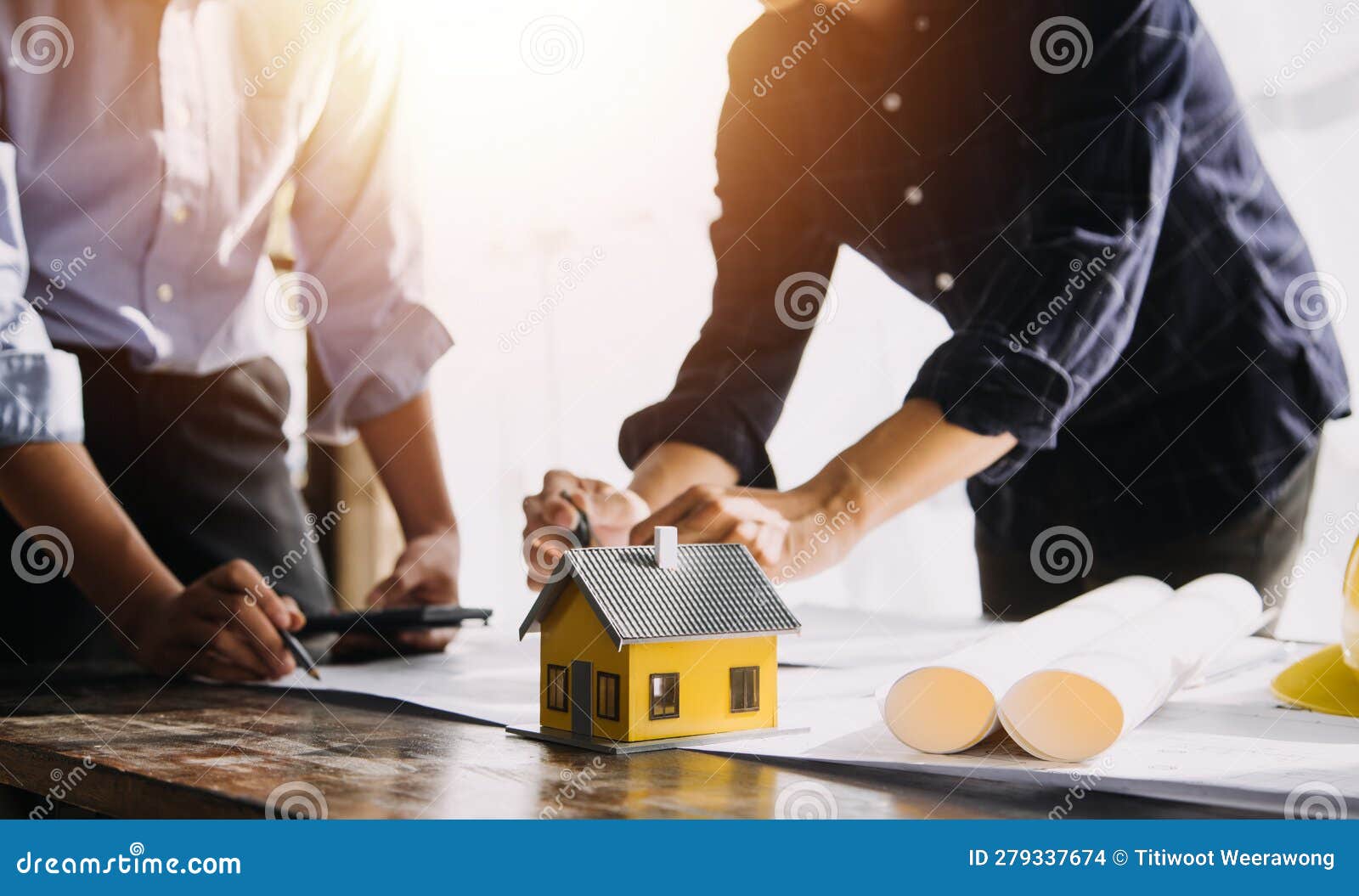 Diverse Team of Specialists Use Tablet Computer on Construction Site ...