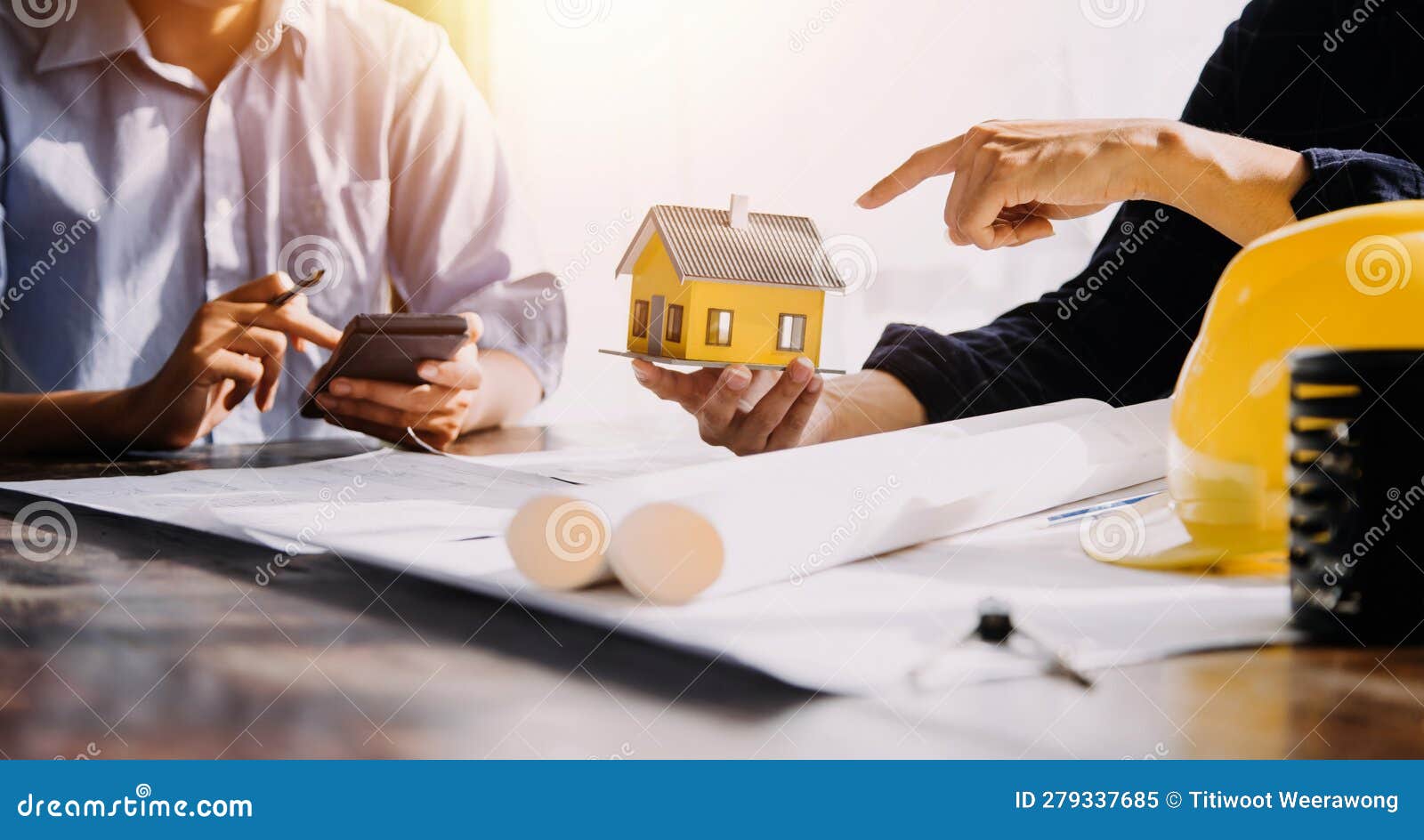 Diverse Team of Specialists Use Tablet Computer on Construction Site ...