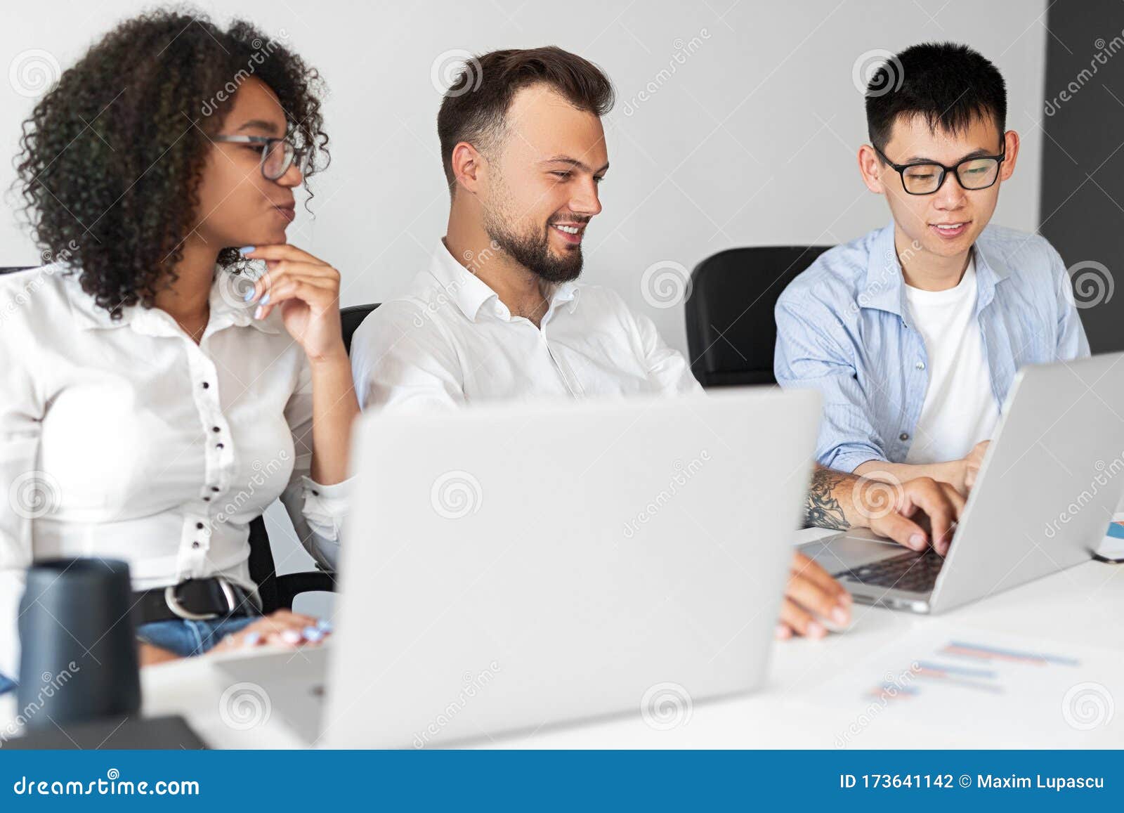 Diverse Team Working on Startup Project Stock Photo - Image of indoors ...