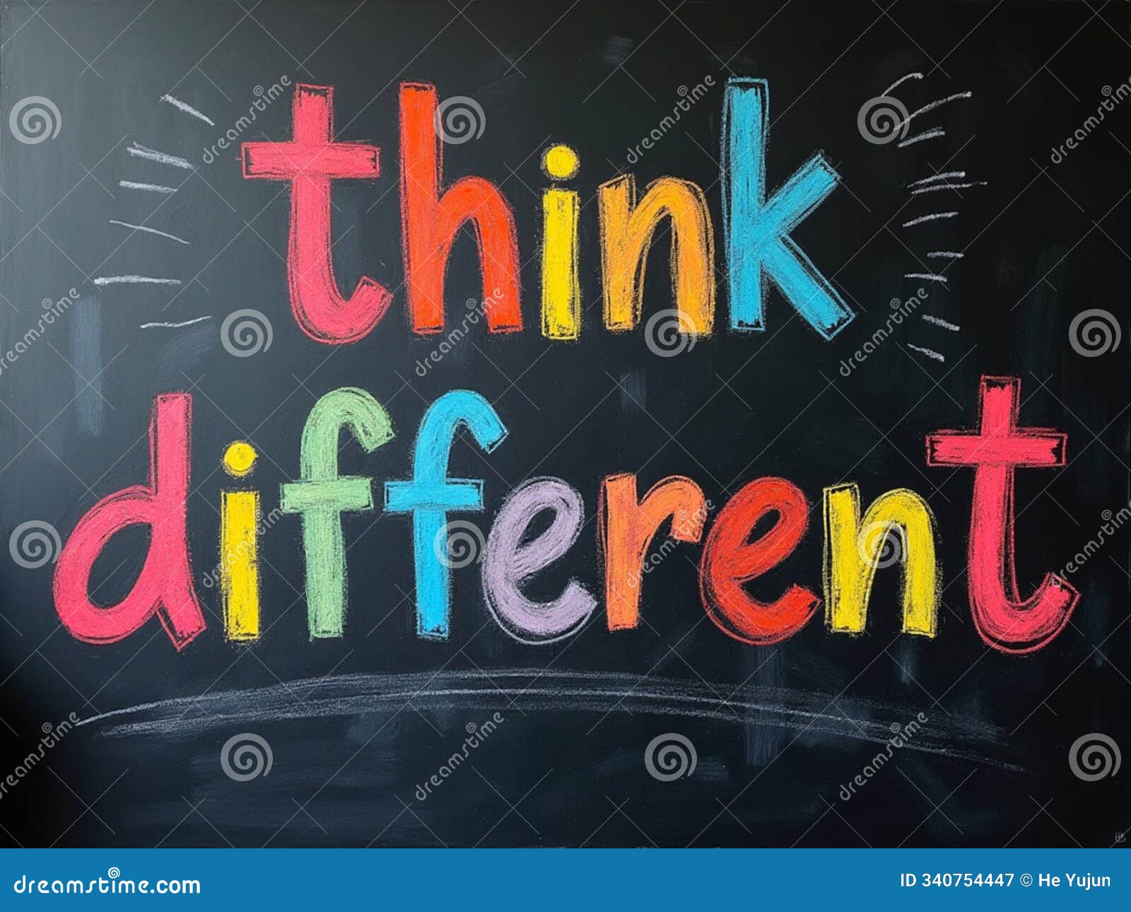 Diverse Think Different Motto on Chalkboard Stock Illustration ...