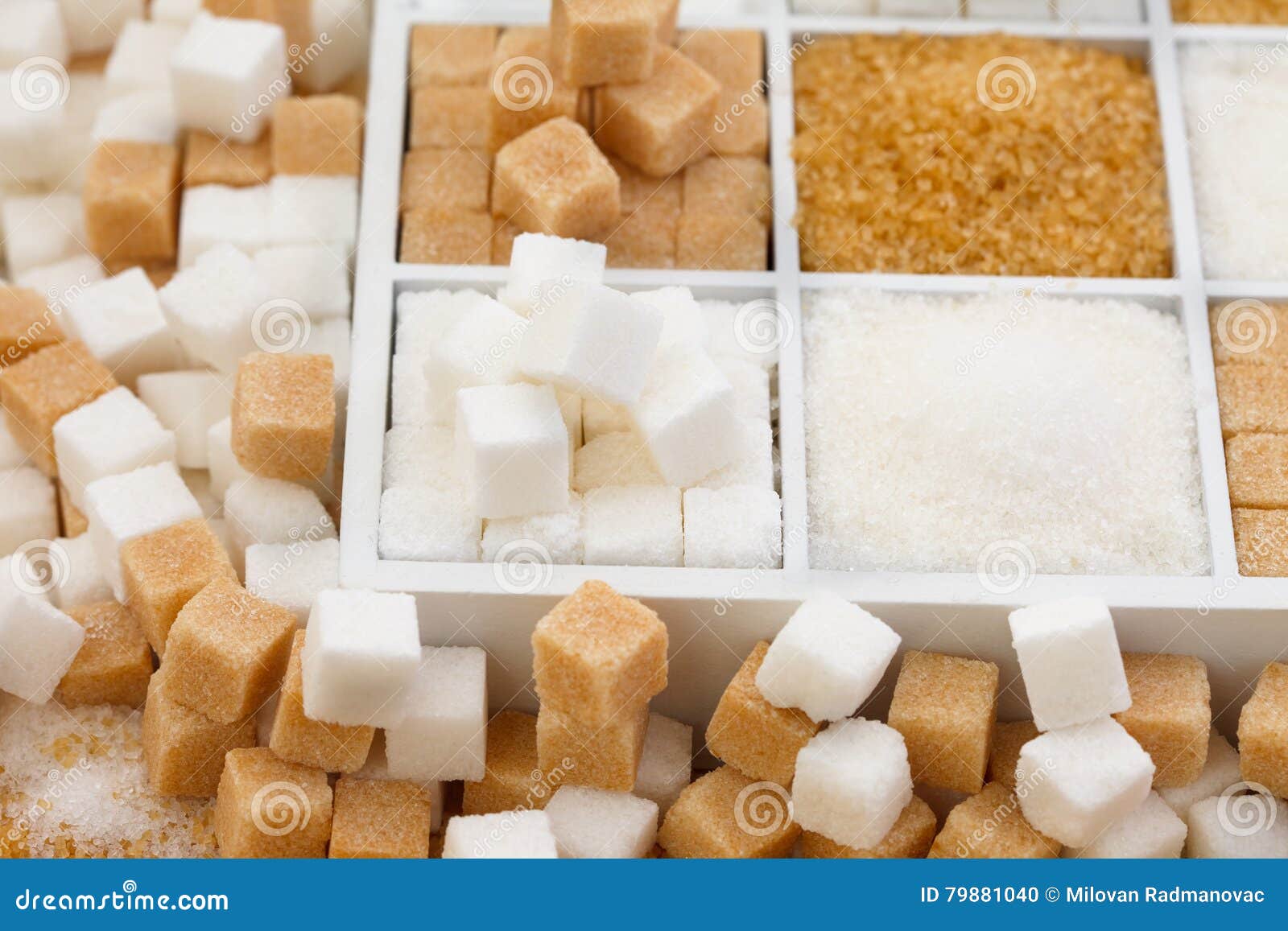 Diverse types van suiker stock foto. Image of suikergoed - 79881040