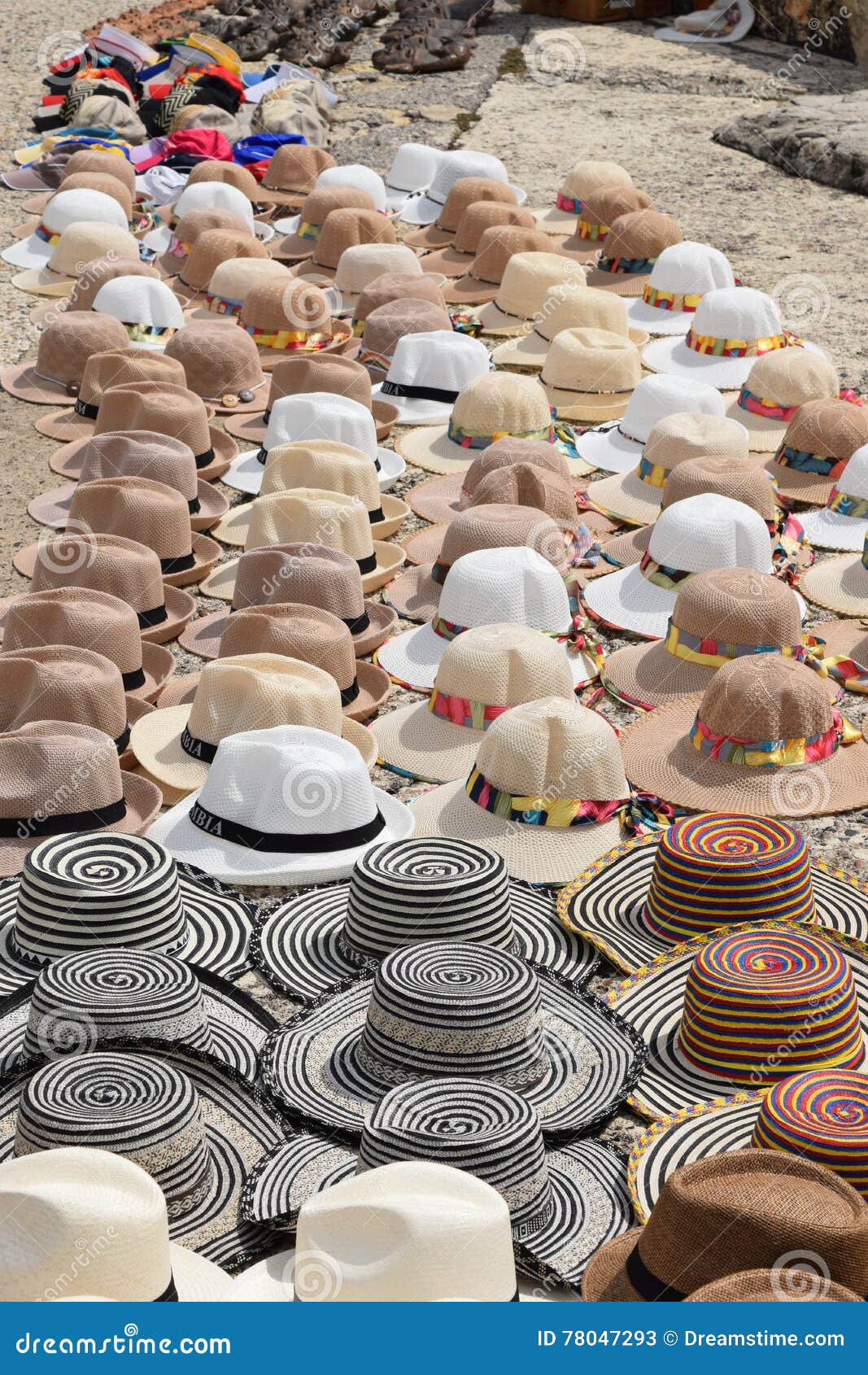 Diverse Types Van Traditionele Hoeden Van Colombia Stock Afbeelding ...