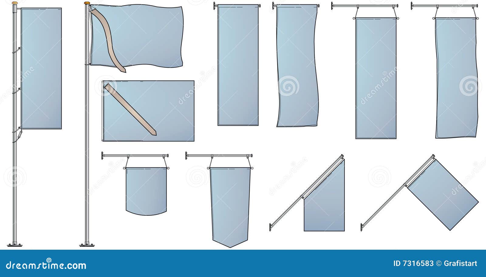 Diverse vlaggen en banners vector illustratie. Illustration of mest ...