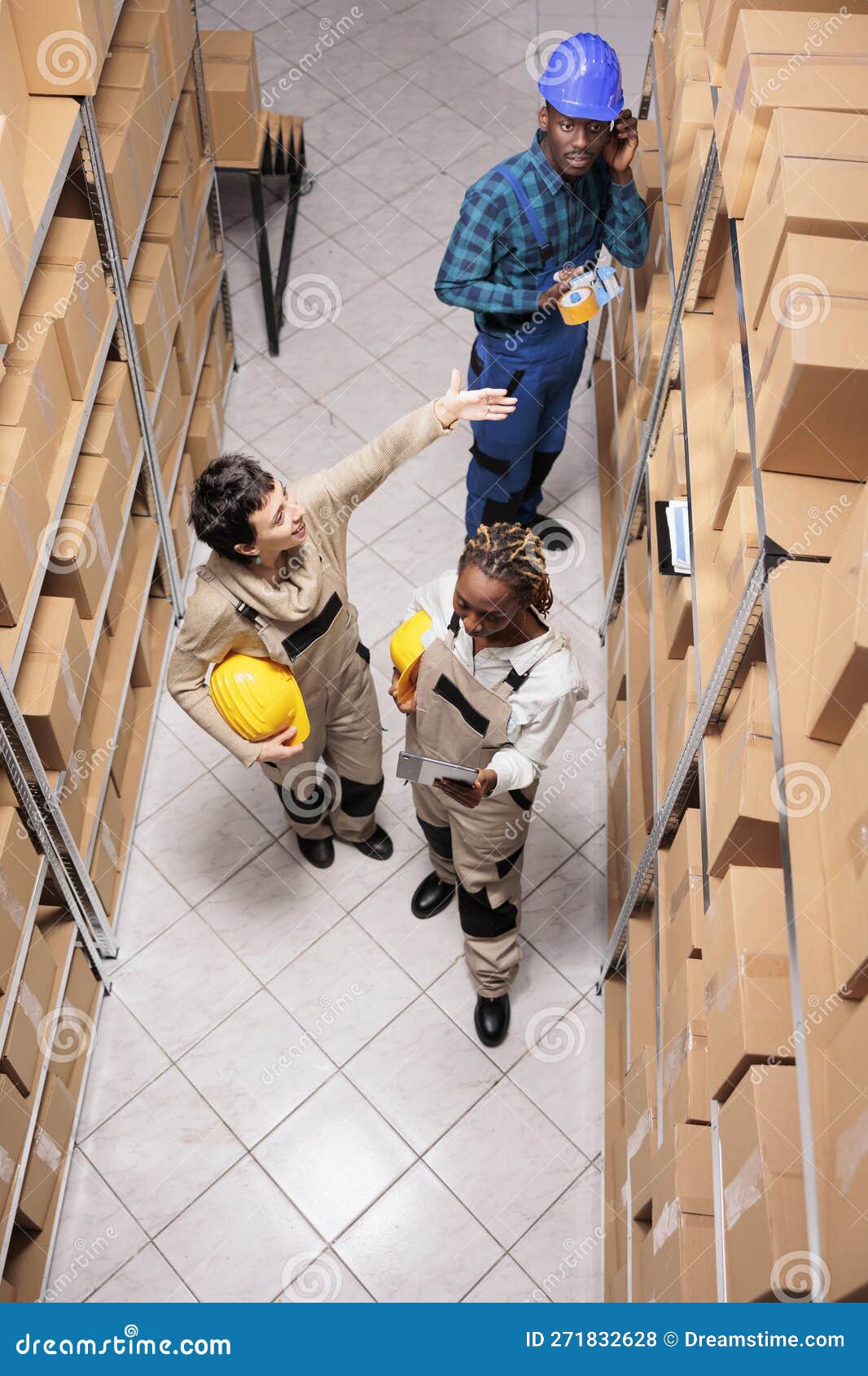 Diverse Warehouse Managers Team Working in Delivery Storage Room Stock ...