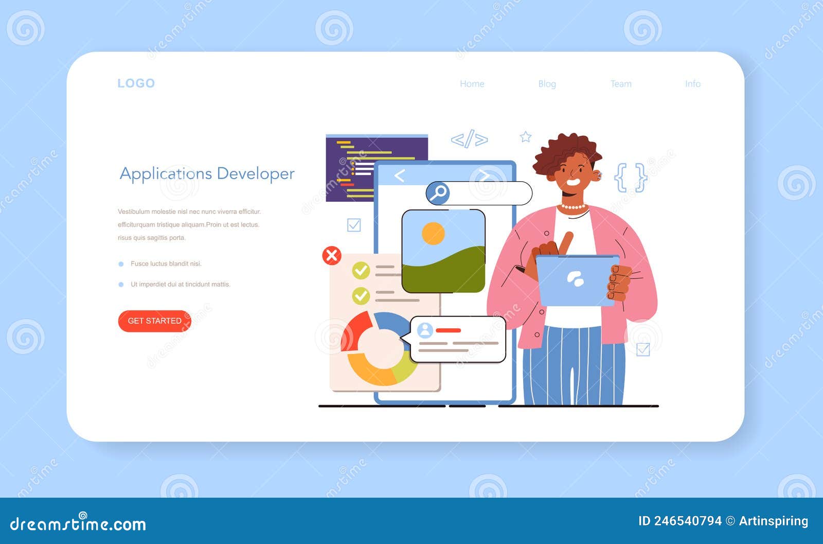Diverse Women in AI and STEM Concept. Female Mobile App Developer Stock ...