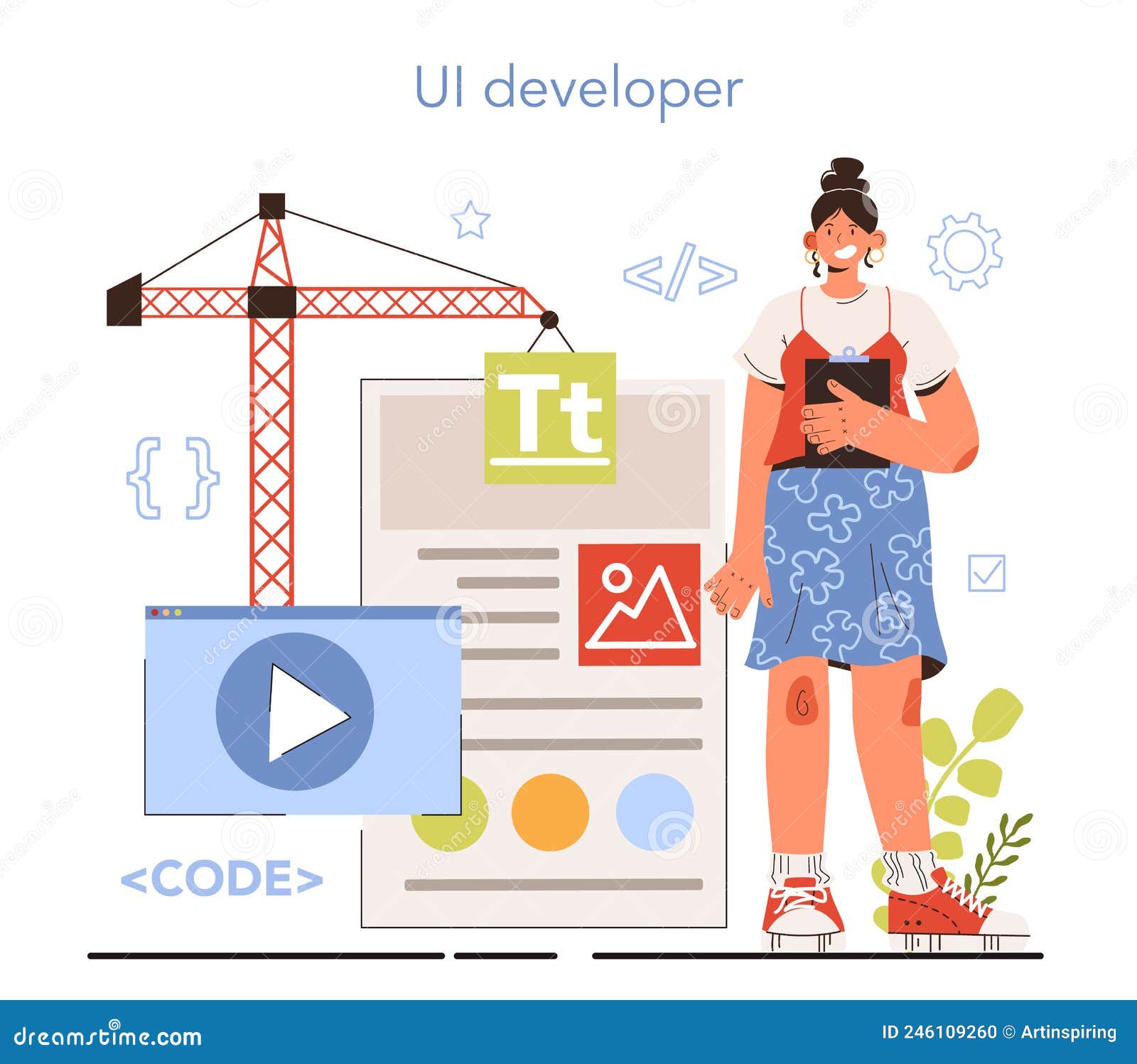 Diverse Women in AI and STEM Concept. Female UI Developer Stock Vector ...