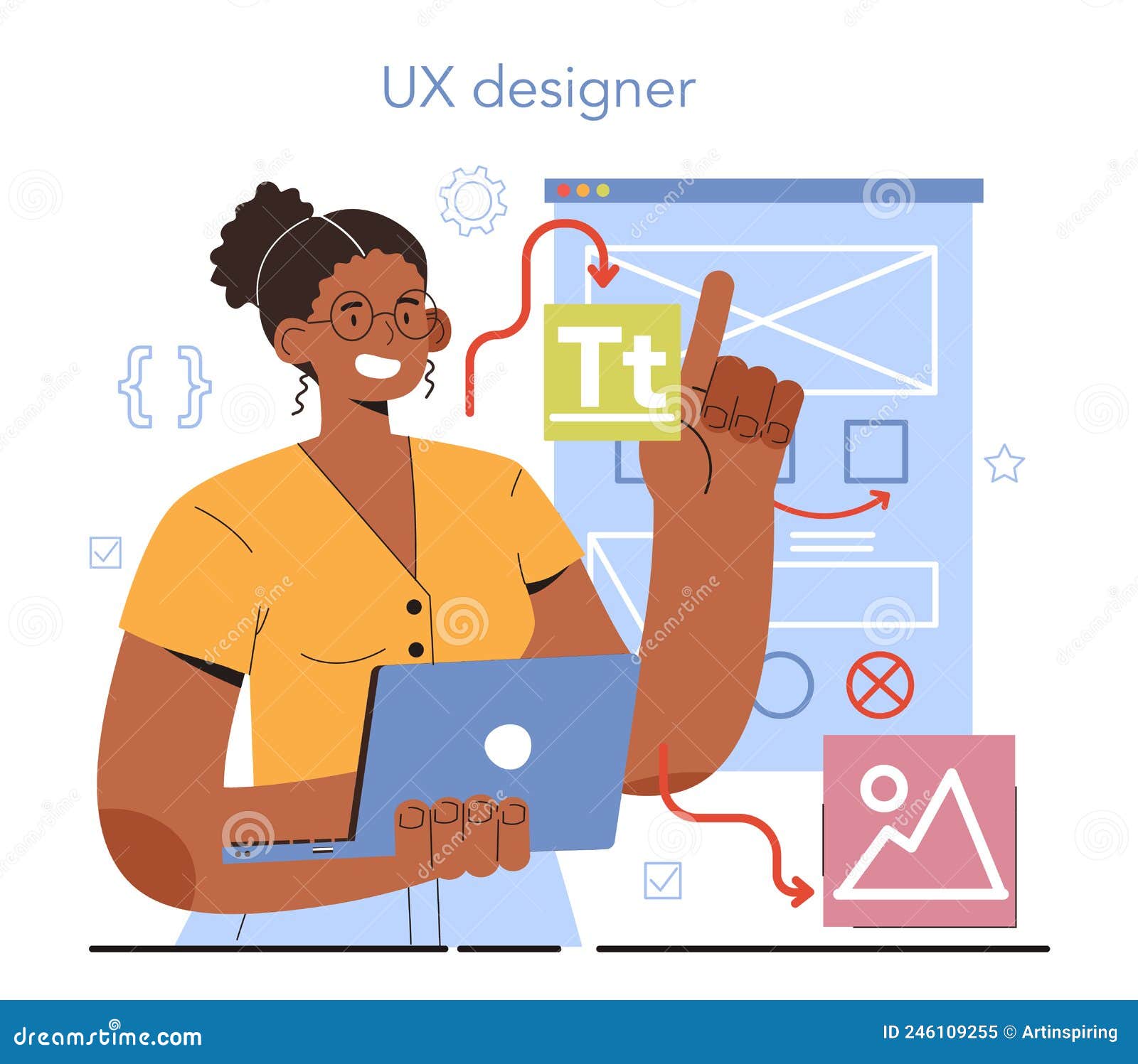 Diverse Women in AI and STEM Concept. Female UX Designer Stock Vector ...