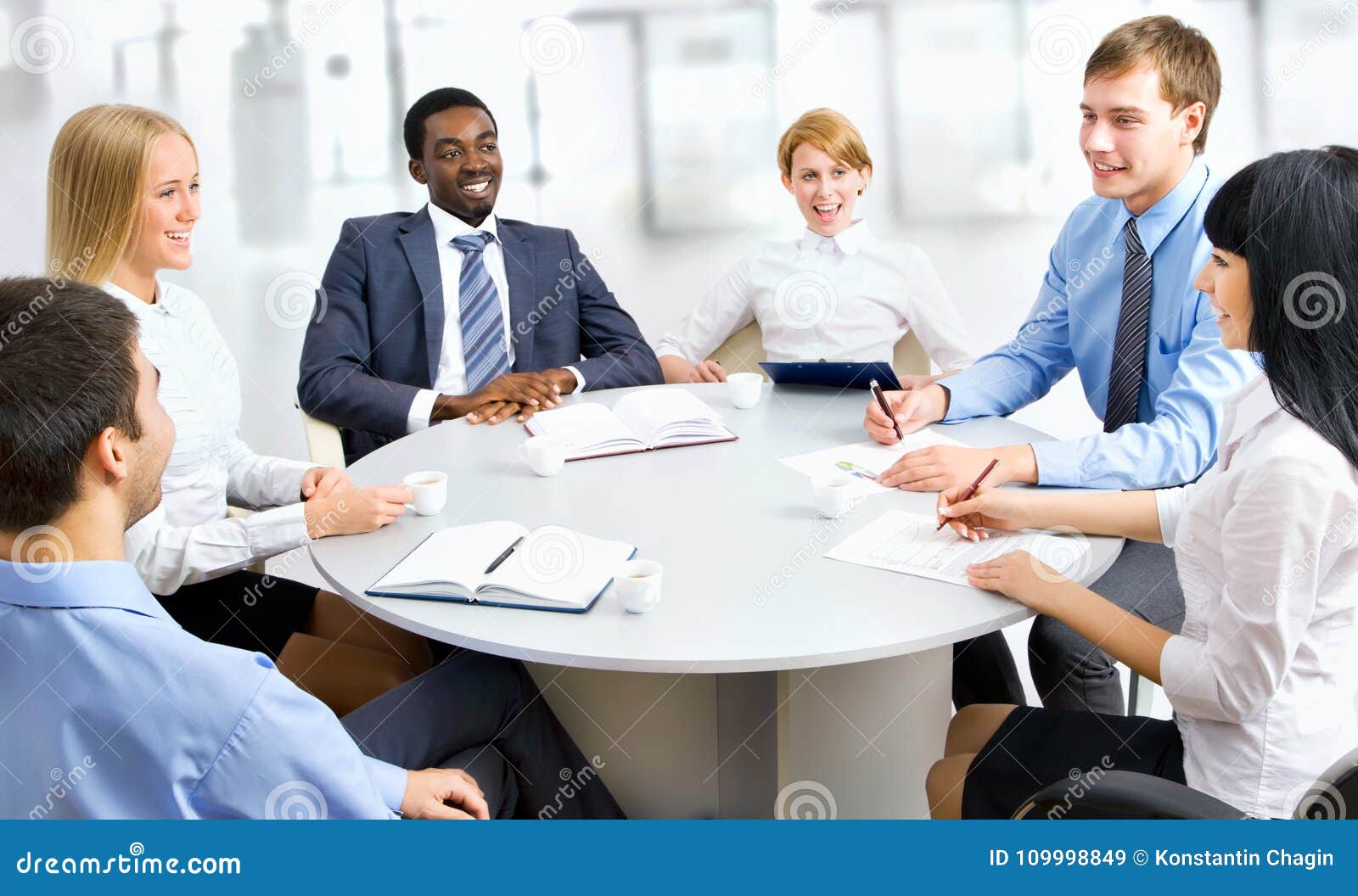 Business People Working Together. Stock Image - Image of discussing ...