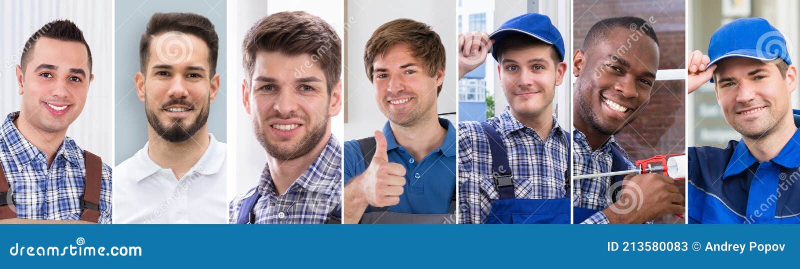 Diverse Workman Engineer Worker Collage Portrait Stock Image - Image of ...