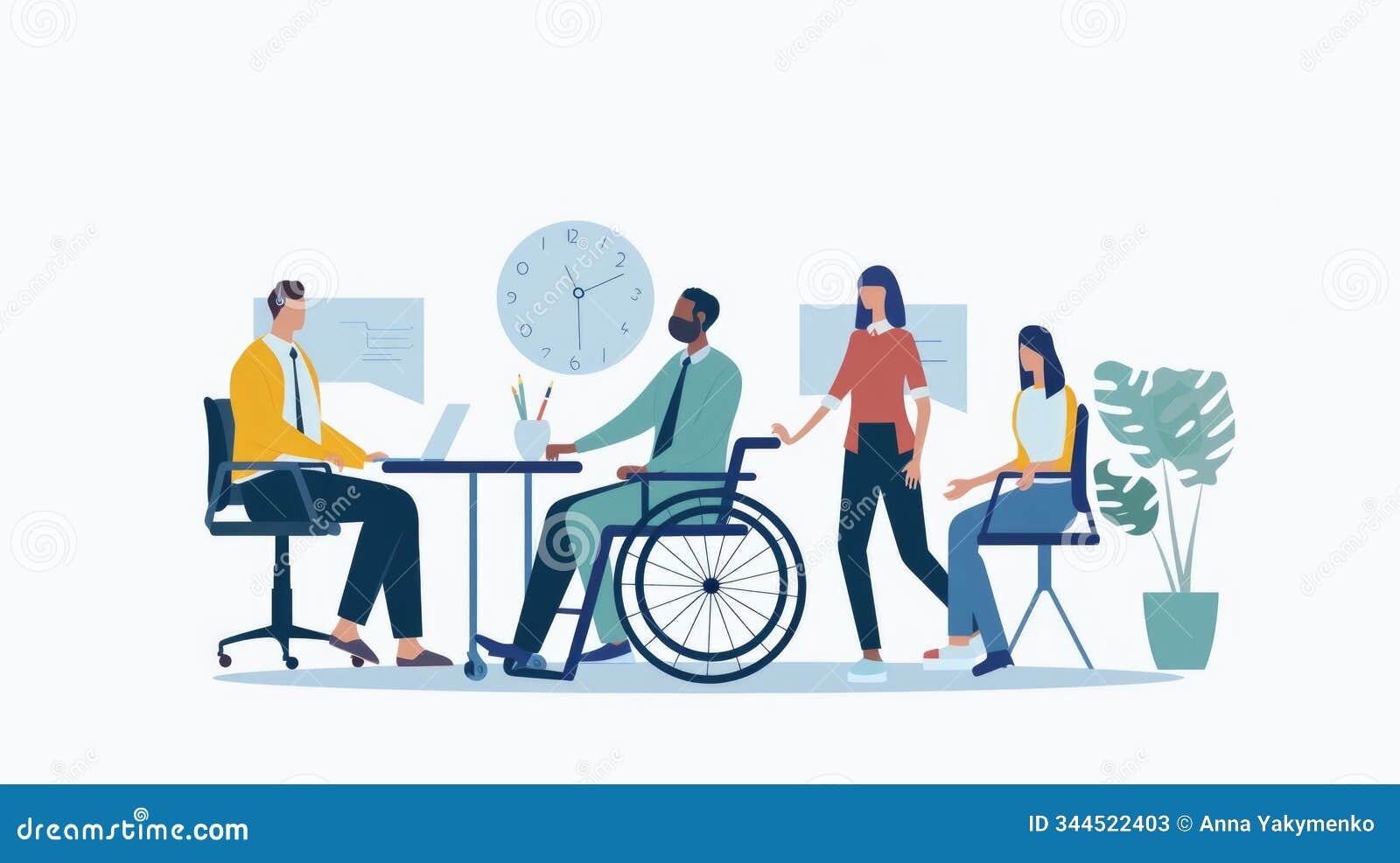 Diverse Workplace Collaboration with Disabled Representation and Team ...