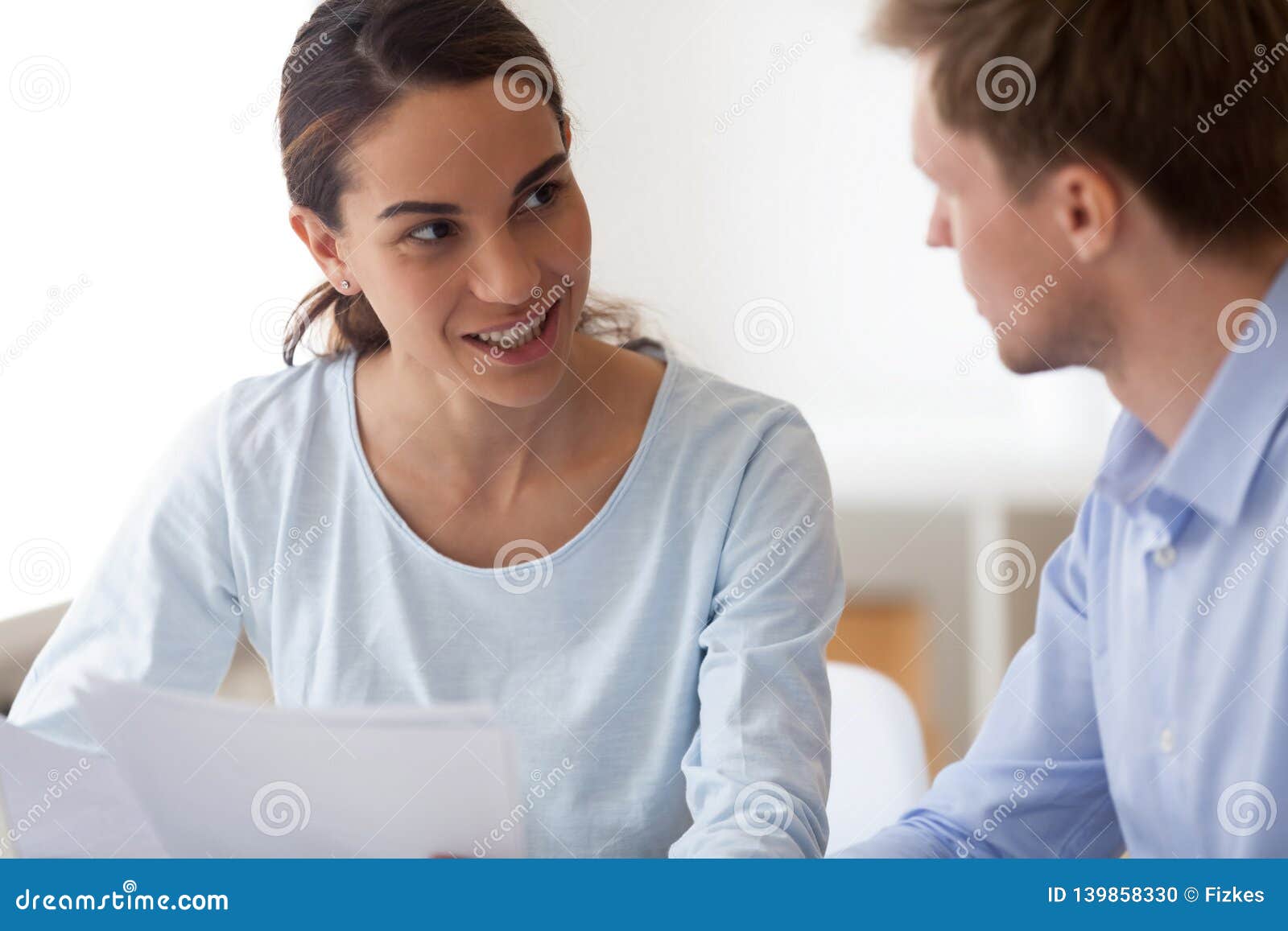 Diverse Young Colleagues Working Together Analyzing Document Stock ...