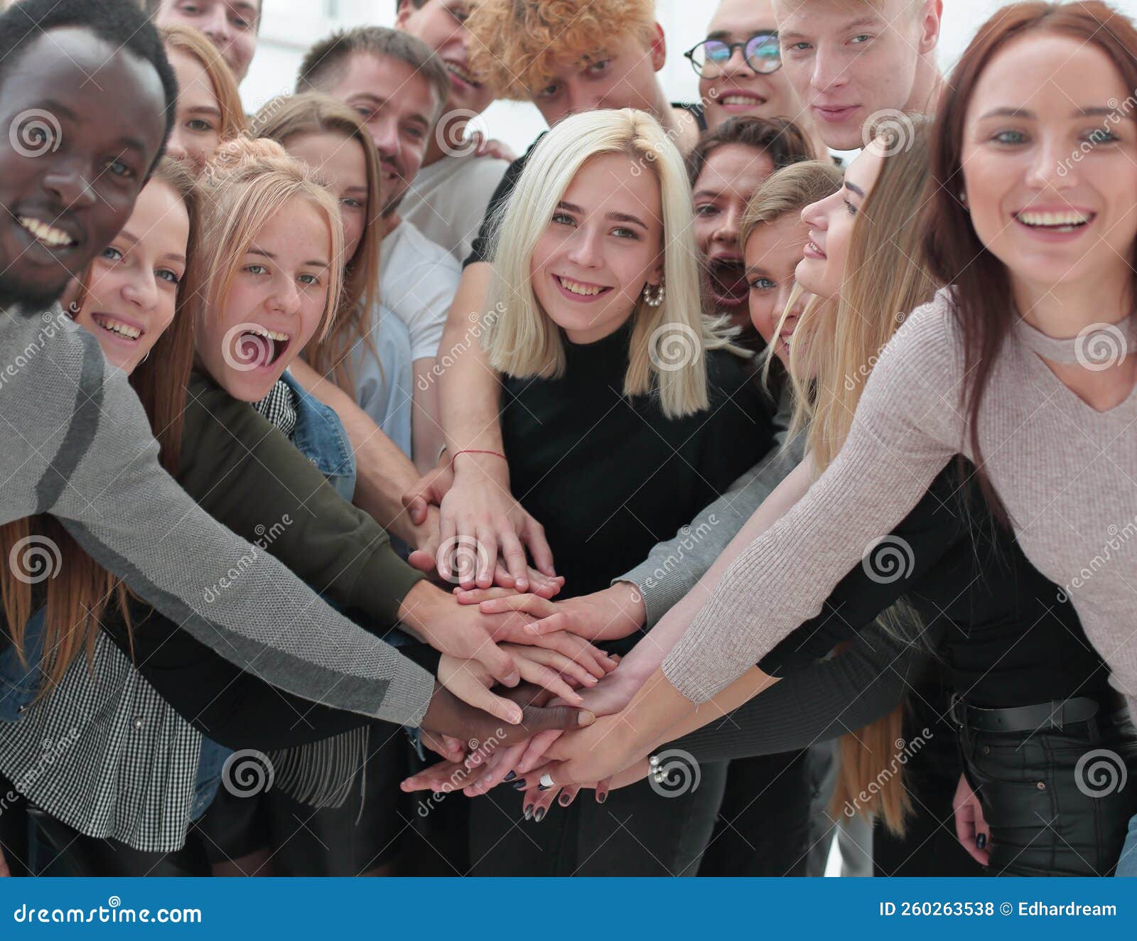 Diverse Young People Putting Their Hands Together Stock Photo - Image ...