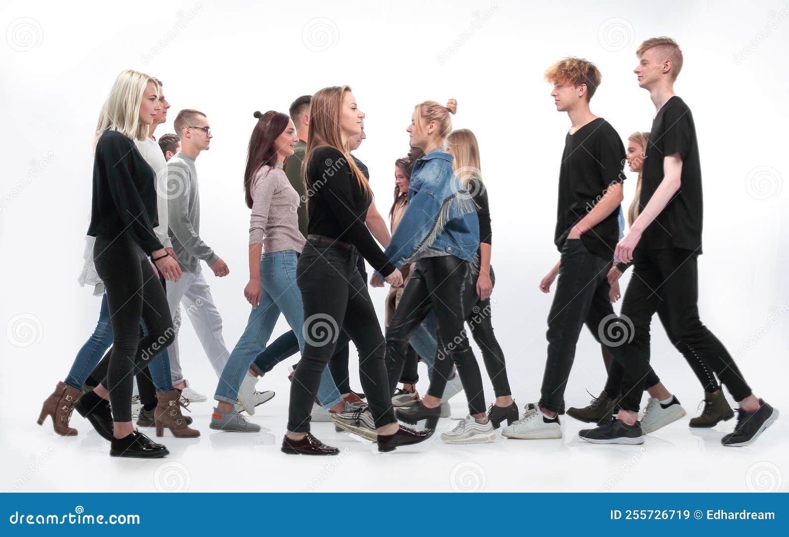 Diverse Young People Walking in Different Directions. Stock Image ...