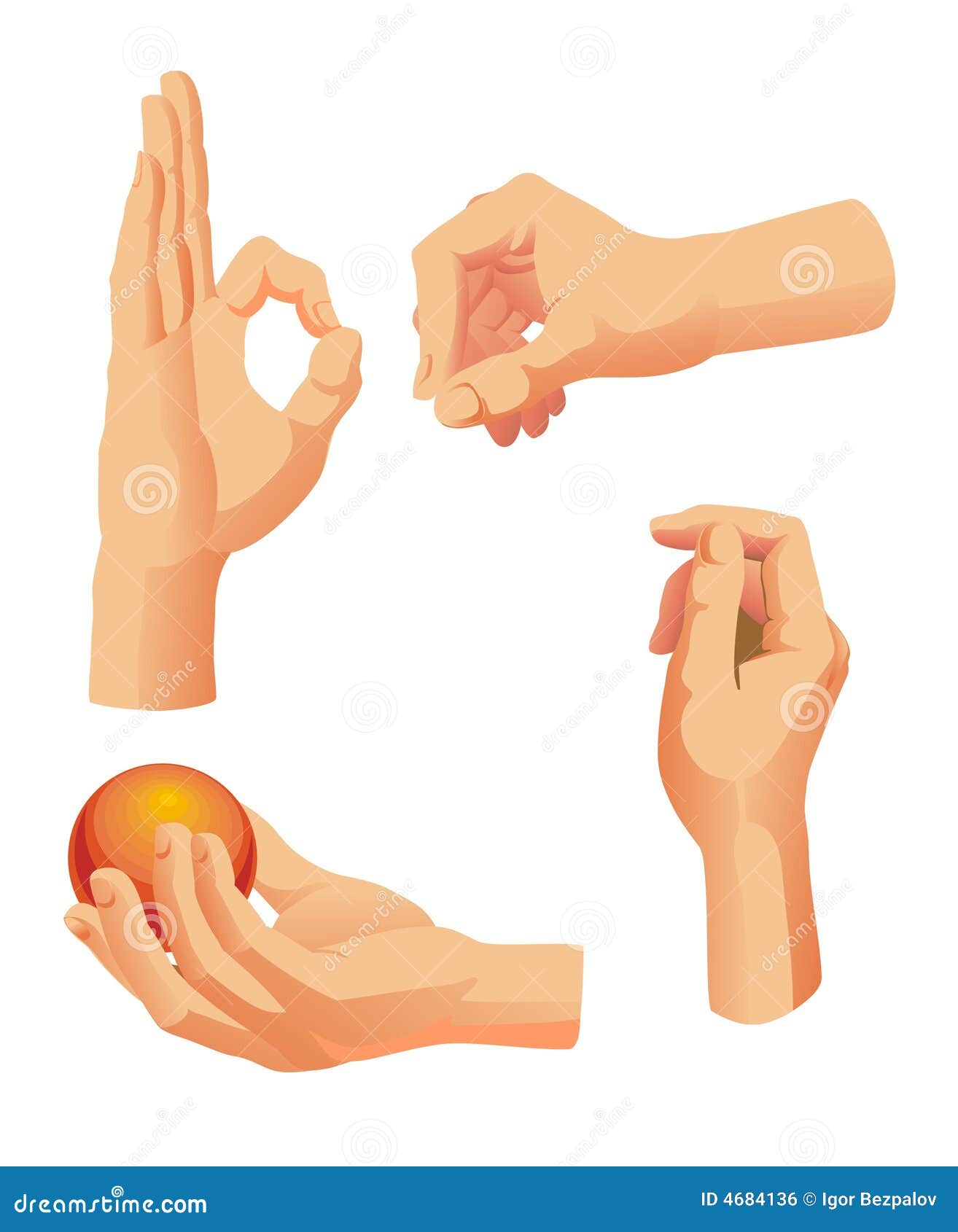 Diverses Positions Des Mains Illustration de Vecteur - Illustration du ...