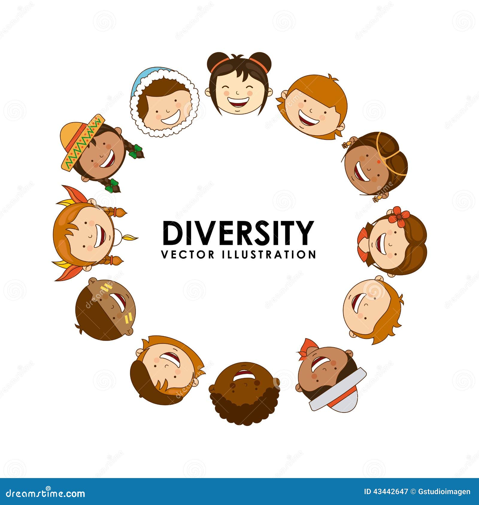 Diversidad de razas ilustración del vector. Ilustración de alto - 43442647