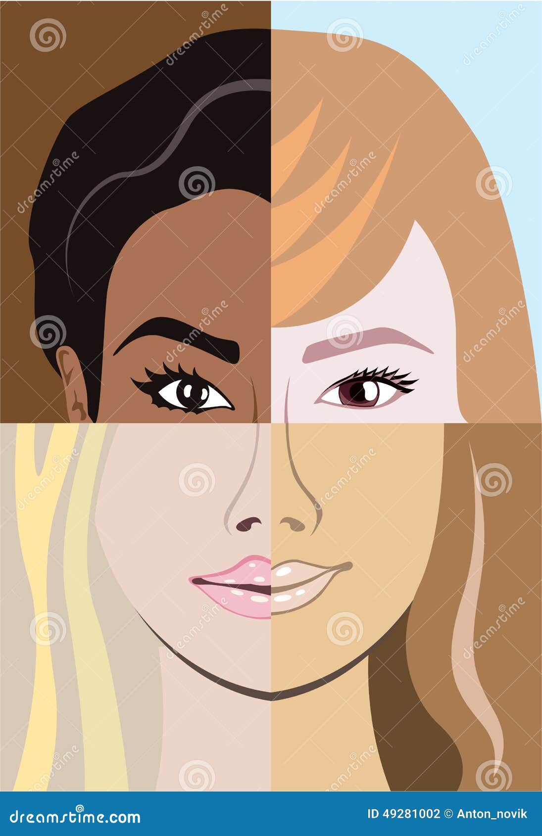 Diversidad Racial Del Vector De La Raza Ilustración del Vector ...