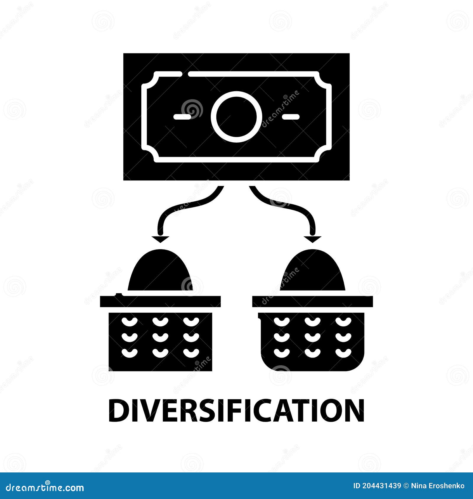 Diversification Icon, Black Vector Sign with Editable Strokes, Concept ...