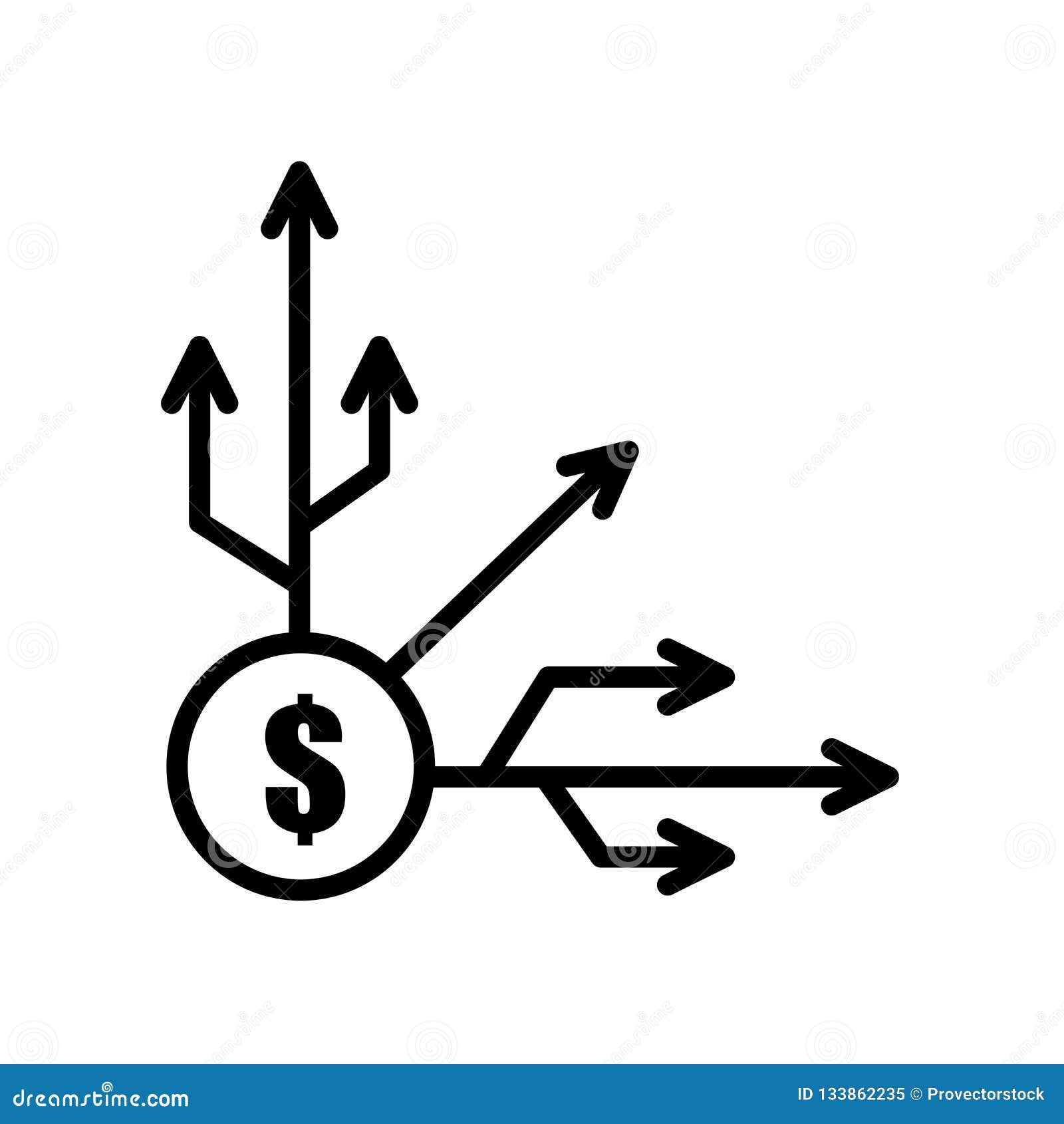 Diversification Icon Isolated on White Background Stock Vector ...