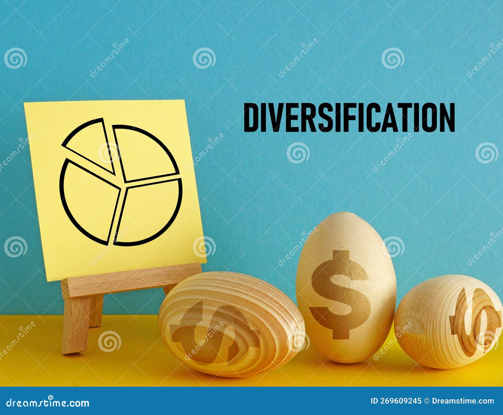 Diversification and Risk Management are Shown Using the Text and Photo ...