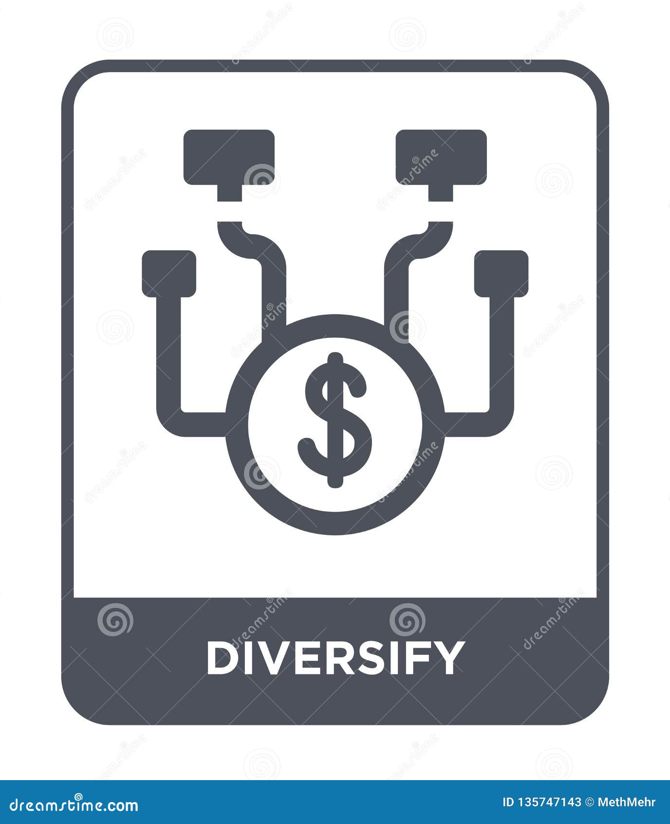 Diversify Icon in Trendy Design Style. Diversify Icon Isolated on White ...