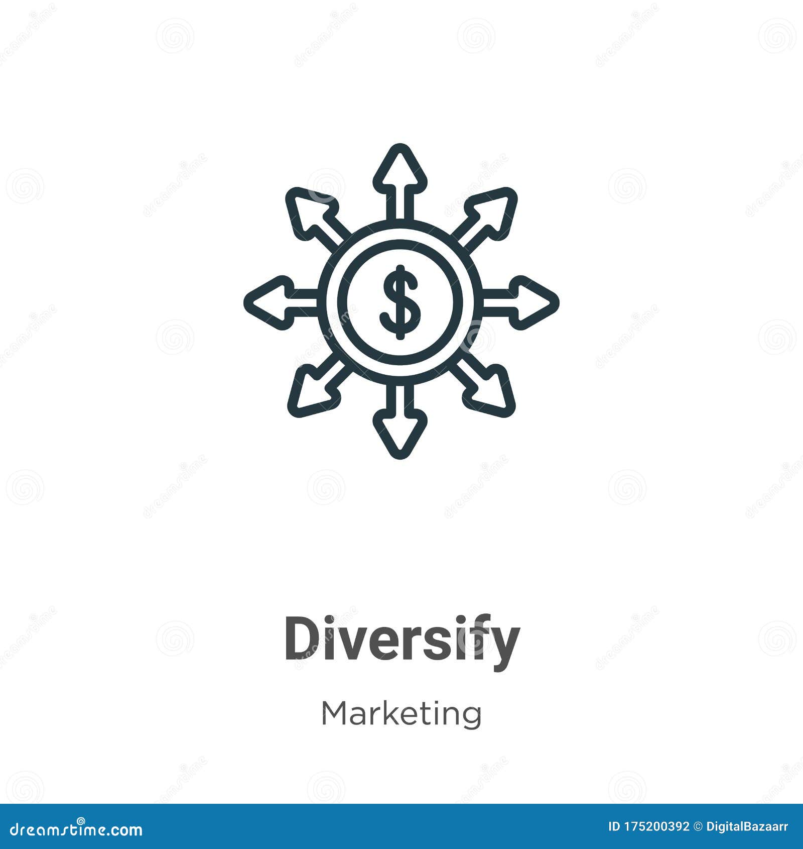 Diversify Vector Icon Isolated On Transparent Background, Linear ...