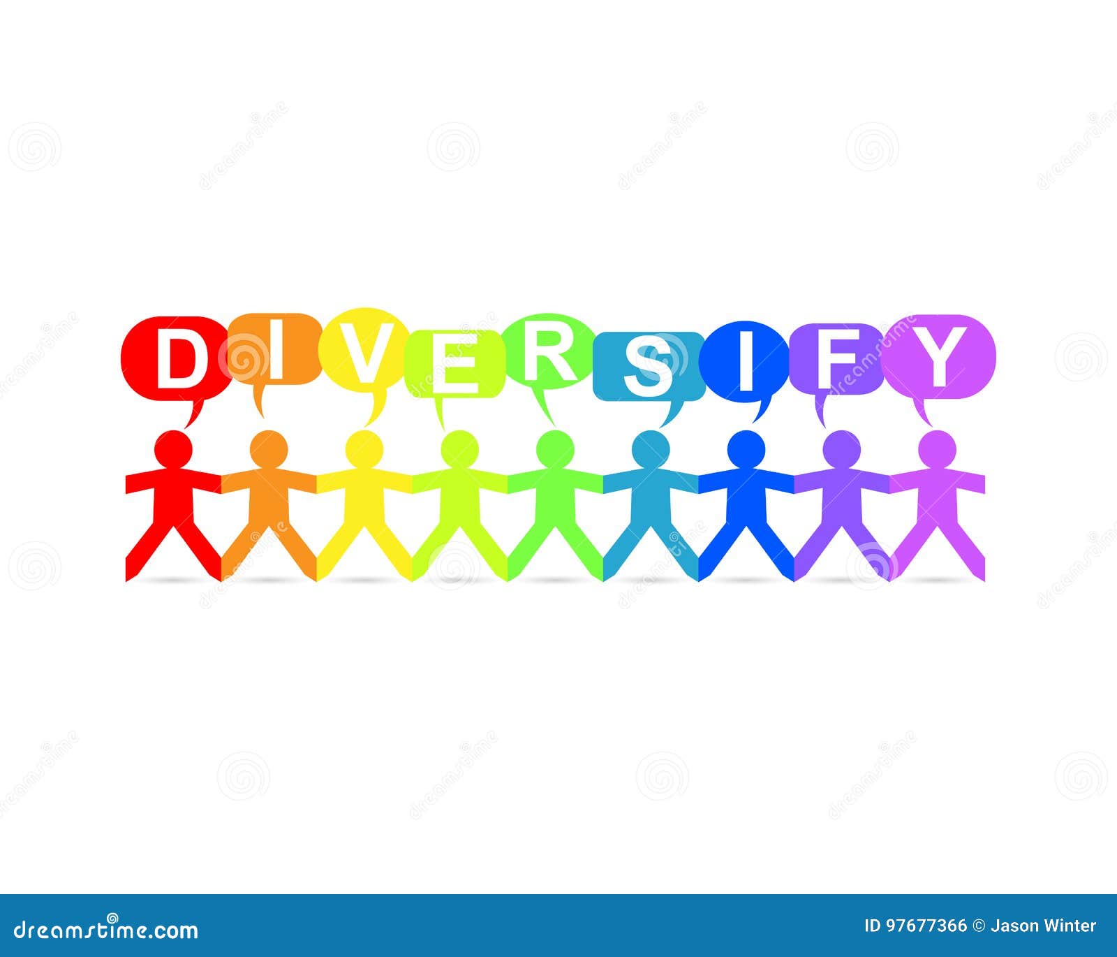Diversify Paper People Speech Rainbow Stock Vector - Illustration of ...