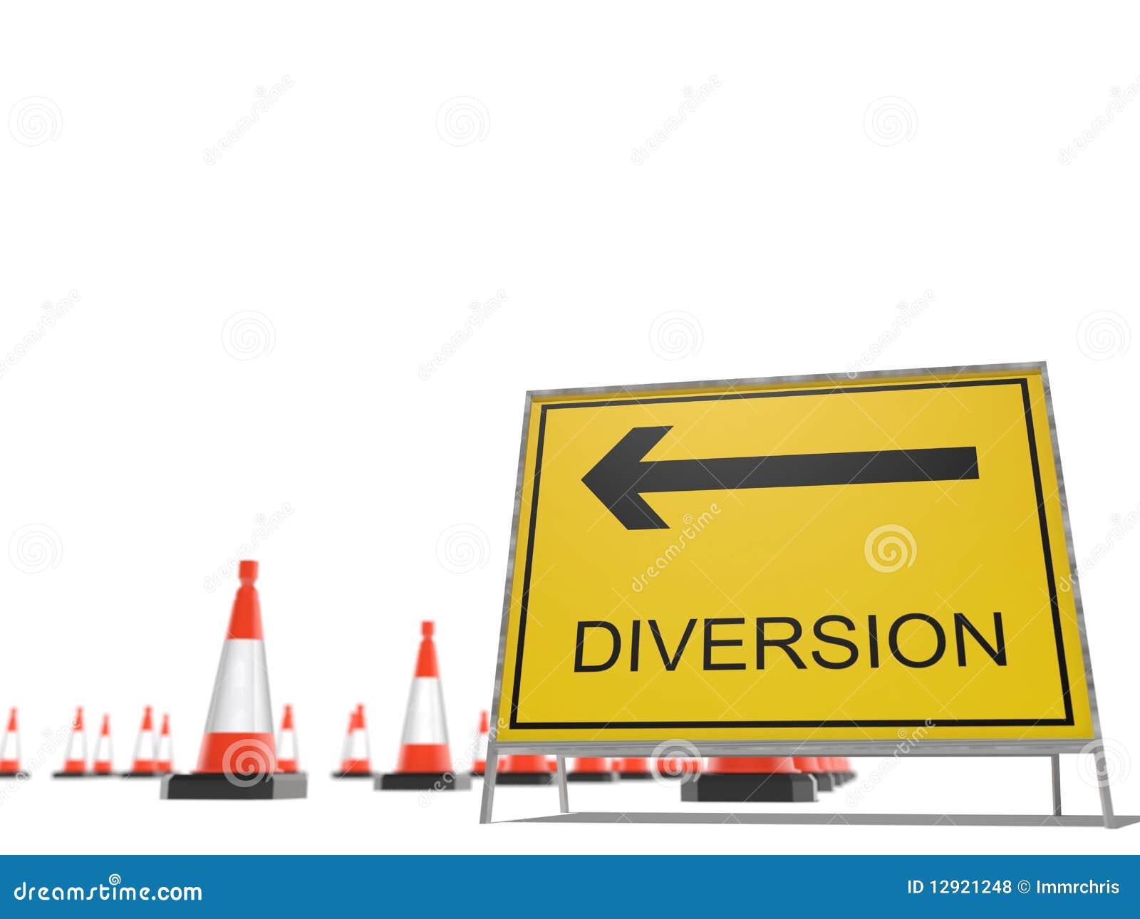 Diversion stock illustration. Illustration of sign, traffic - 12921248