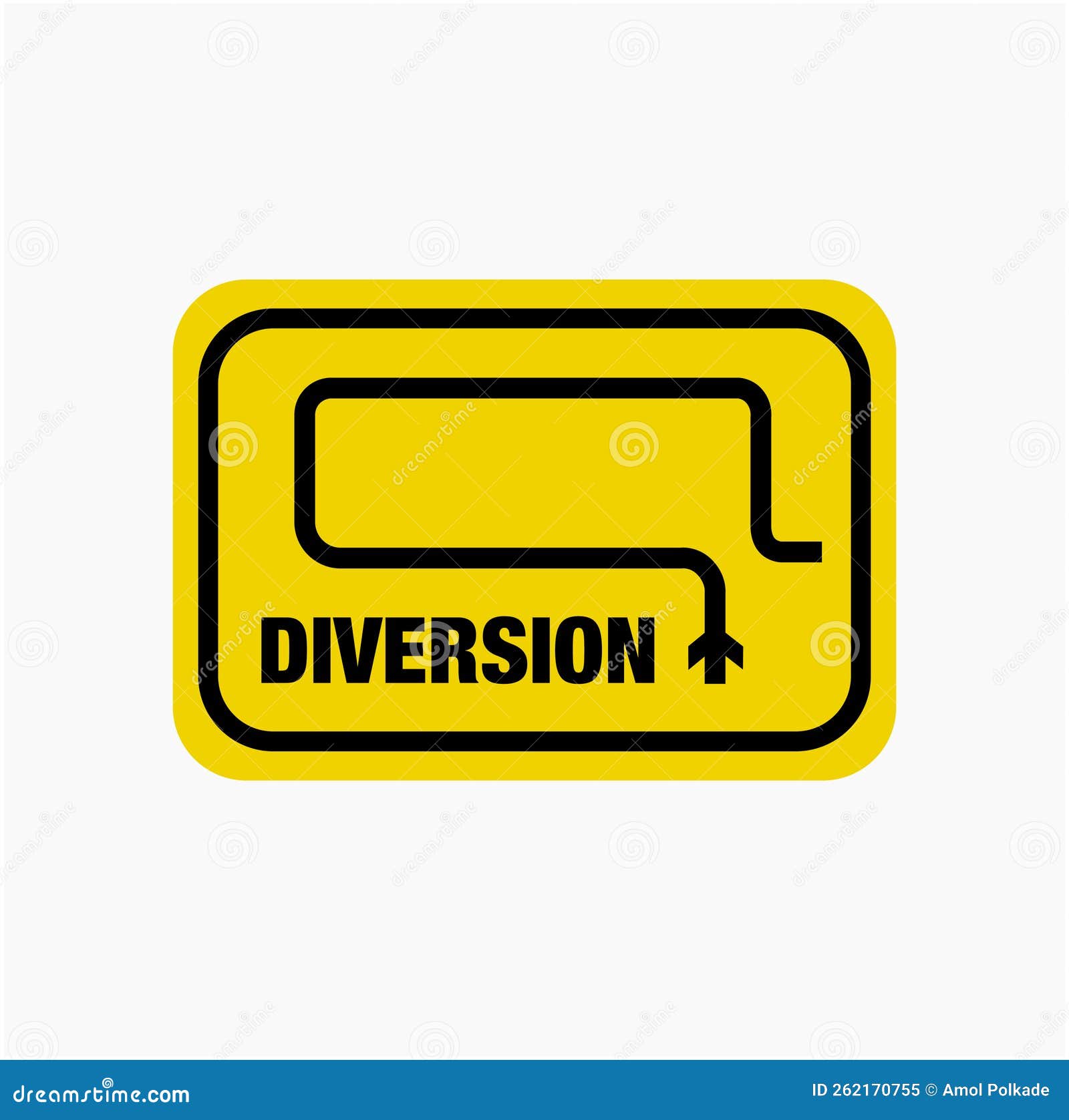 Diversion Ahead Vector Red Icon. Diversion Ahead Typography Icon ...